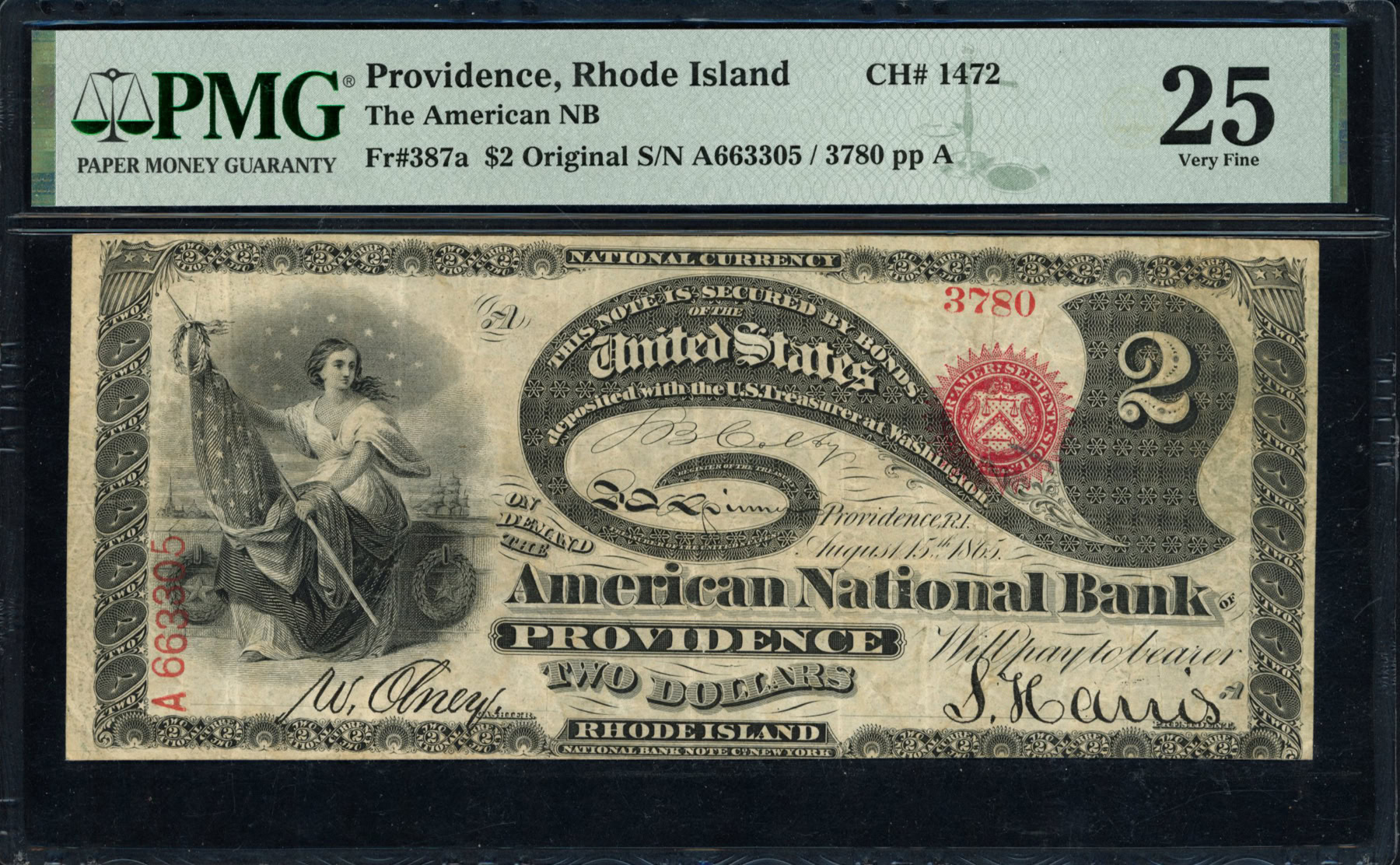 Fr. 387a Providence, Rhode Island Original Period The American National ...