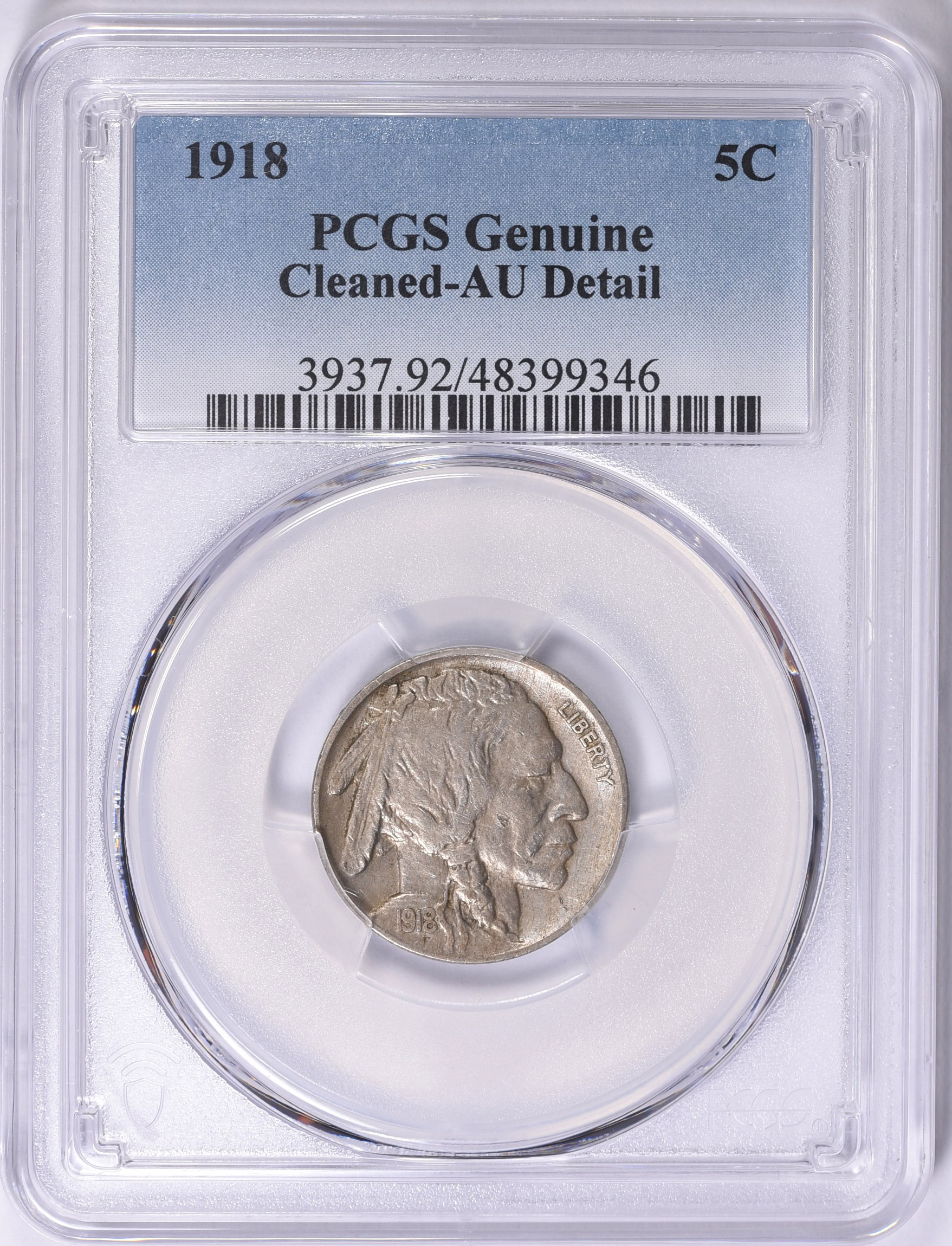 1918 Buffalo Nickel PCGS Genuine AU Details (Item 1704114) | GreatCollections Coin Auctions