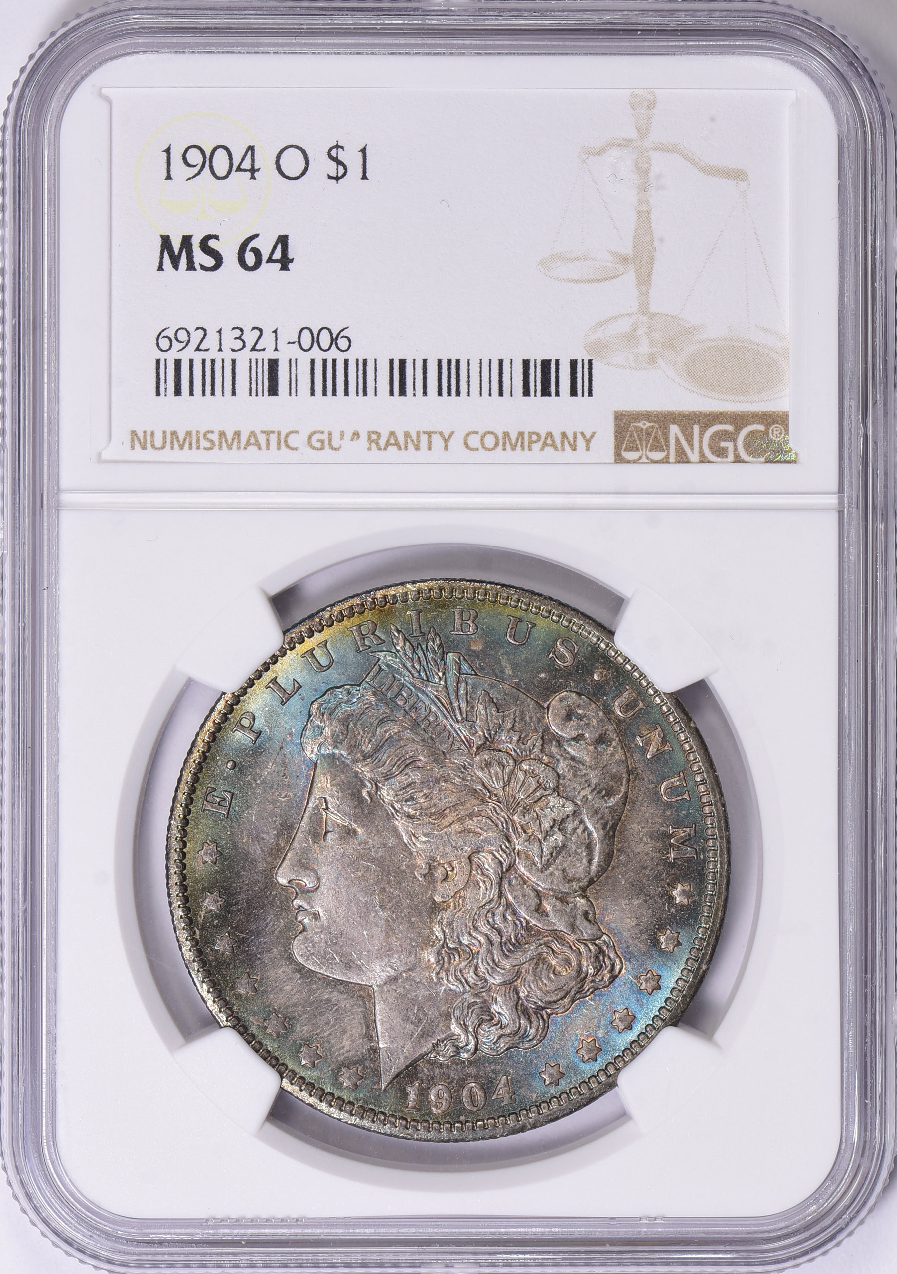 1904-O Morgan Silver Dollar NGC MS-64 (Toned) (Item 1704246) | GreatCollections Coin Auctions