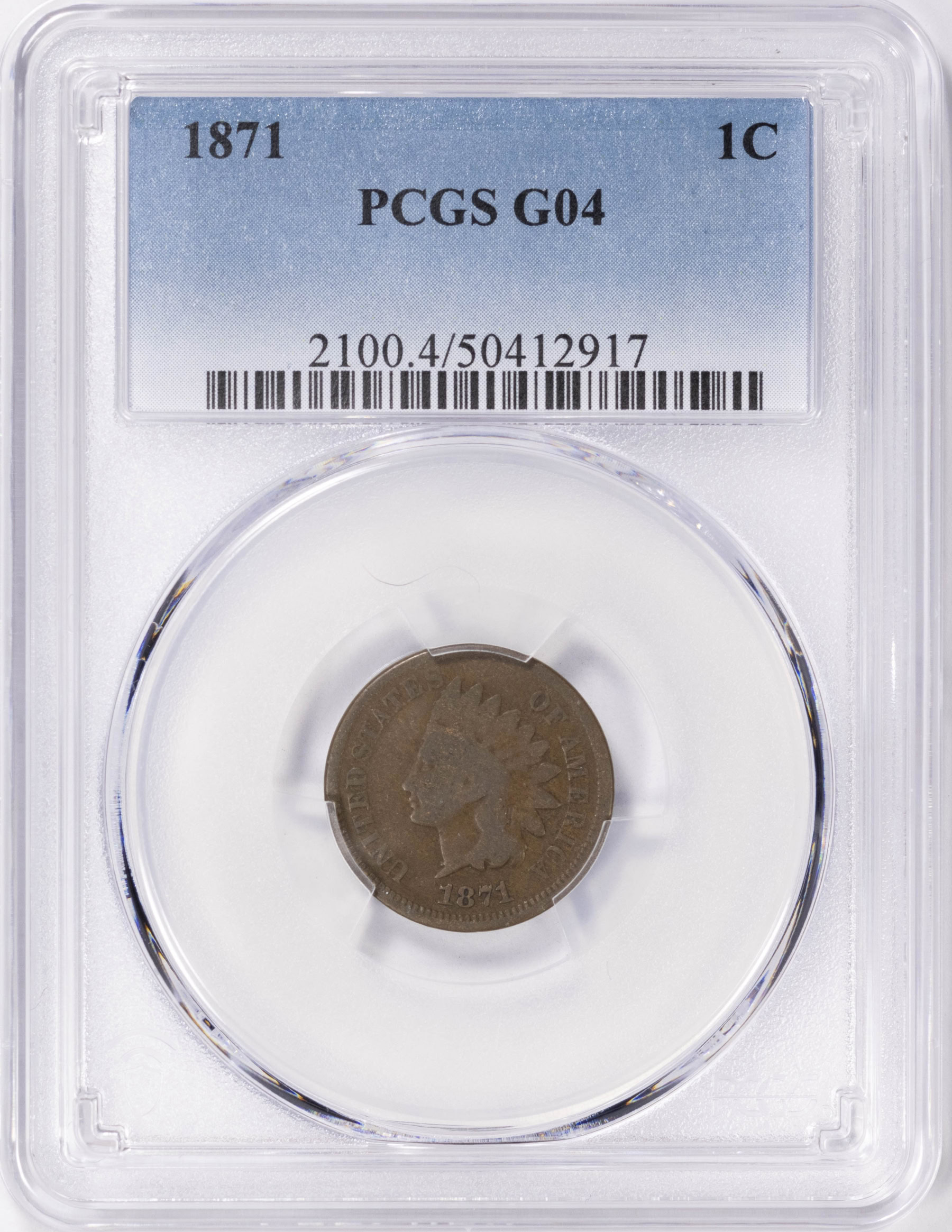 1871 Indian Cent PCGS G-04 BN (Item 1704267) | GreatCollections Coin Auctions