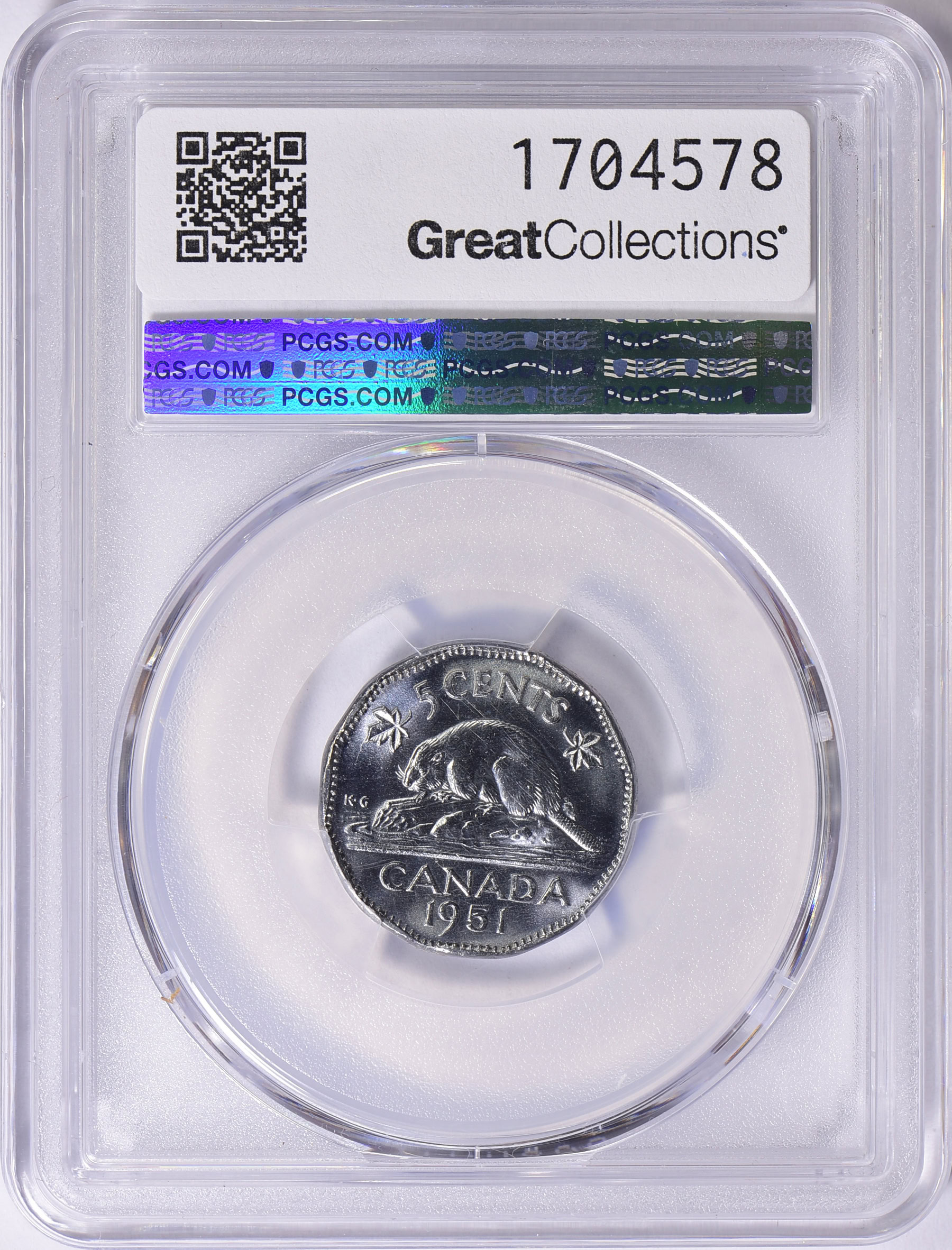 Canada 1951 5 Cents Low Relief KM-42a PCGS MS-63 (Item 1704578 ...