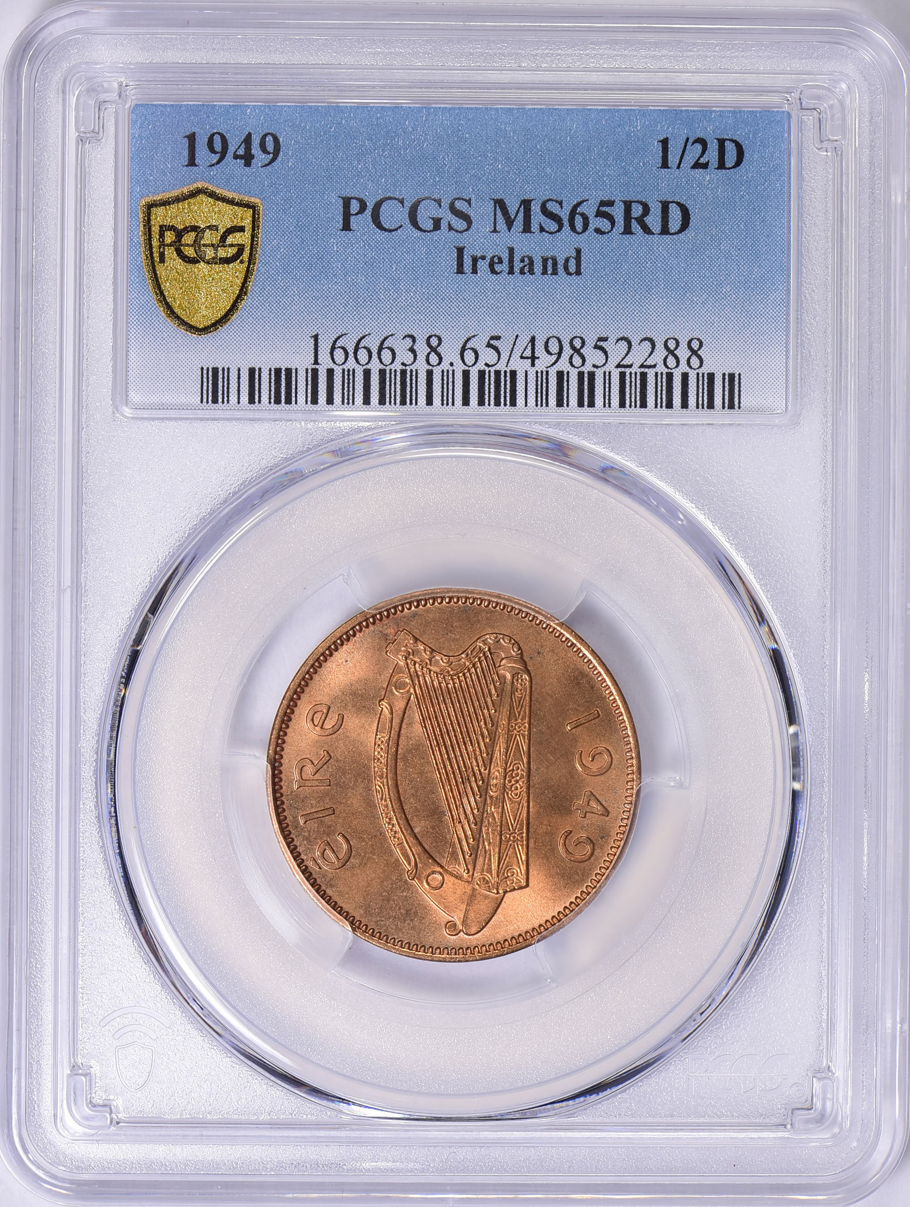 Ireland 1949 1/2 Penny KM-10 PCGS MS-65 RD (Item 1704615 ...