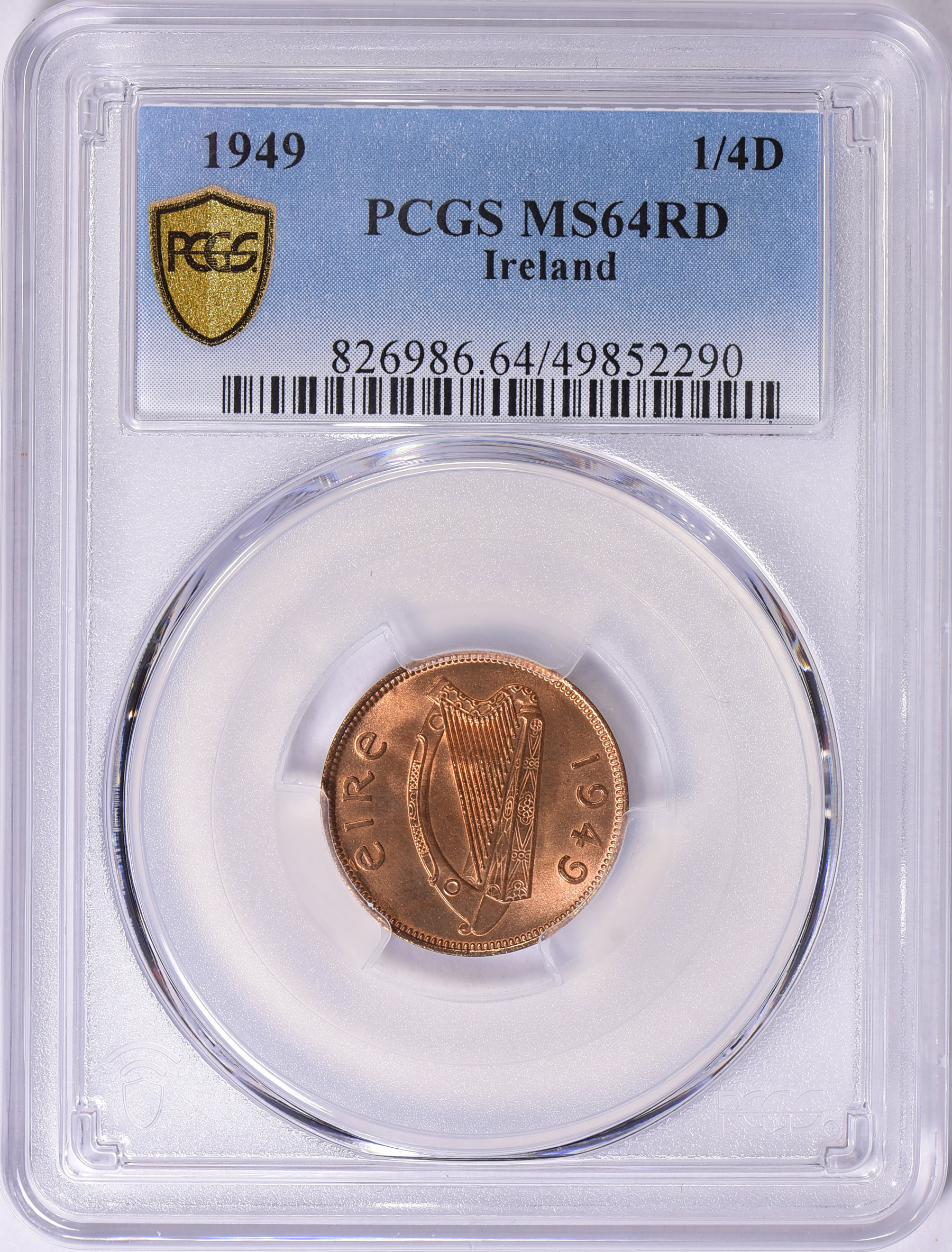 Ireland 1949 Farthing KM-9 PCGS MS-64 RD (Item 1704616 ...