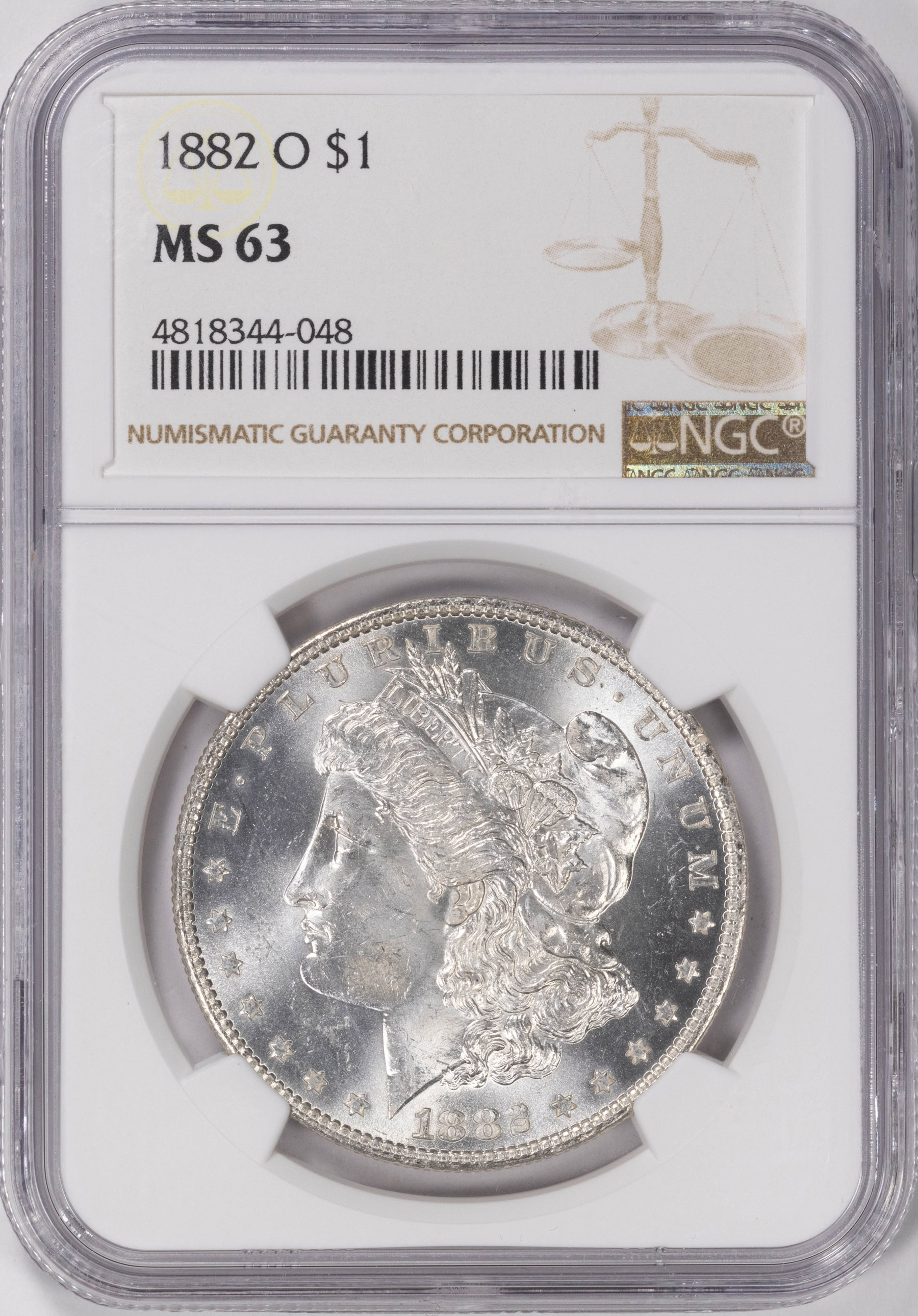 1882-O Morgan Silver Dollar NGC MS-63 (Item 1704640) | GreatCollections Coin Auctions
