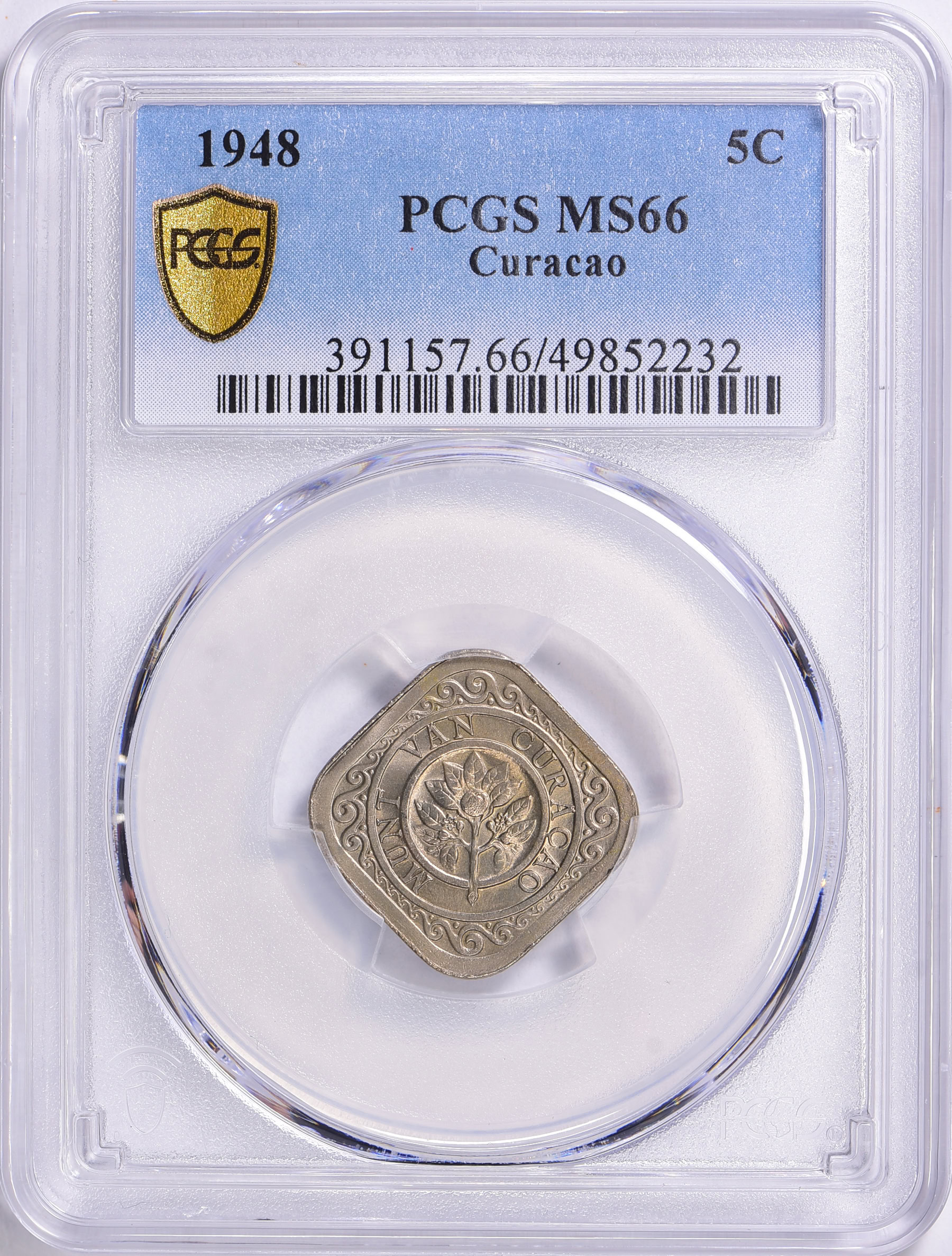 Curacao 1948 5 Cents KM-47 PCGS MS-66 (Item 1704688) | GreatCollections ...