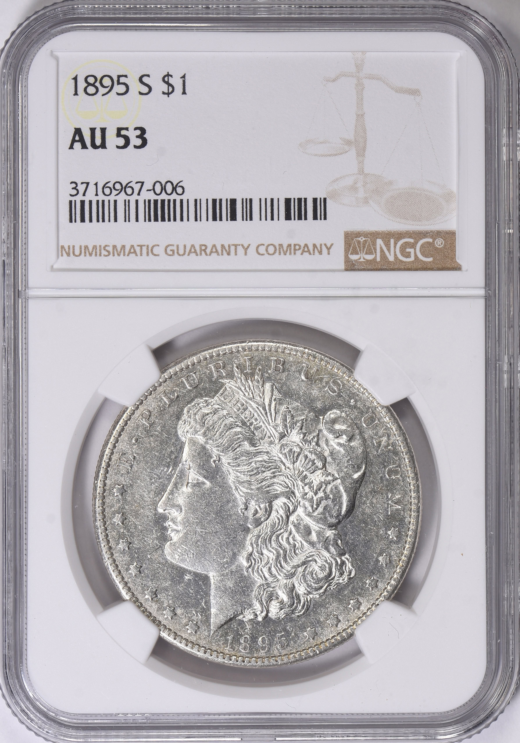 1895-S Morgan Silver Dollar NGC AU-53 (Item 1704730) | GreatCollections Coin Auctions