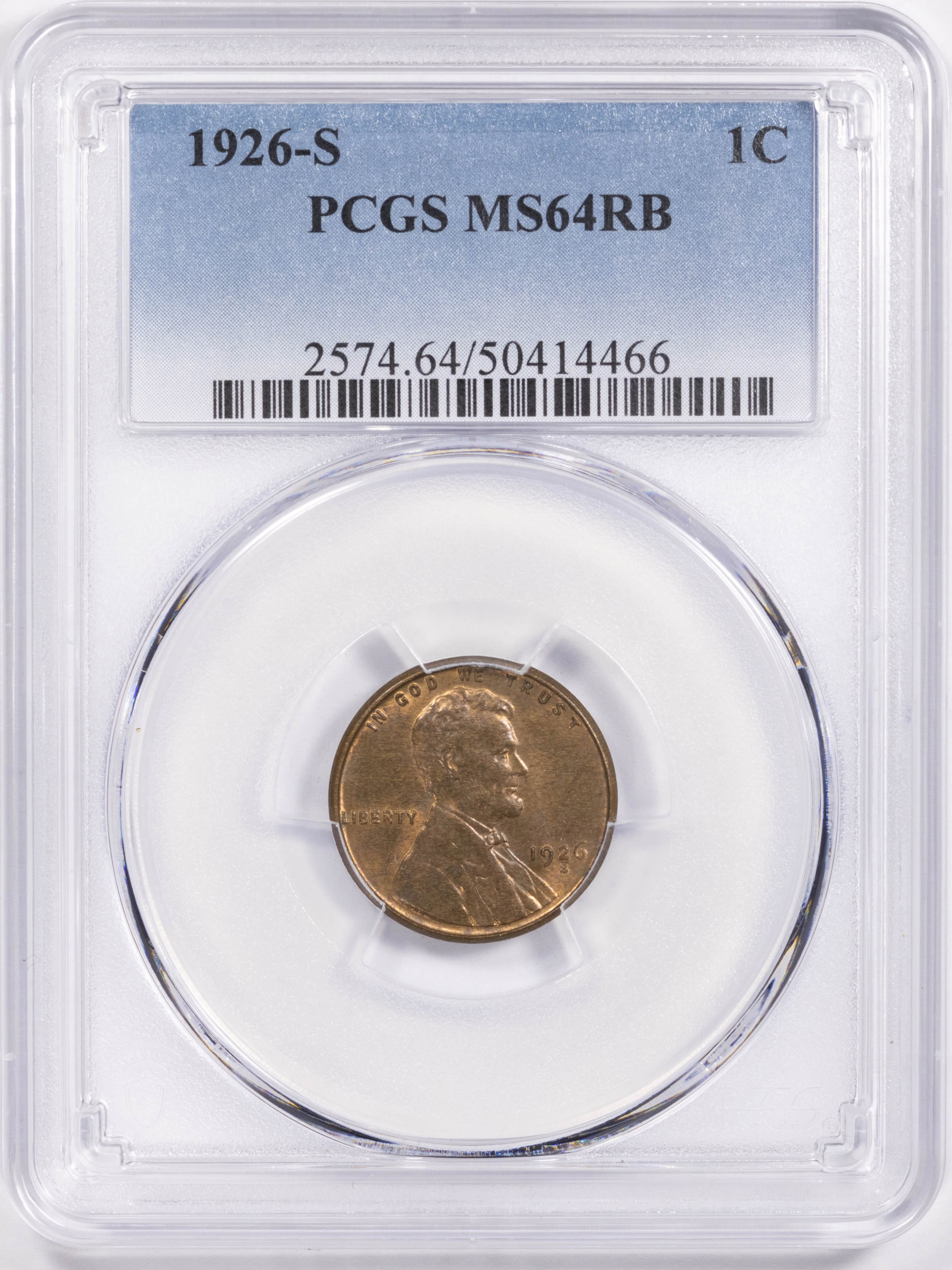 1926-S Lincoln Cent PCGS MS-64 RB (Item 1704766) | GreatCollections Coin Auctions
