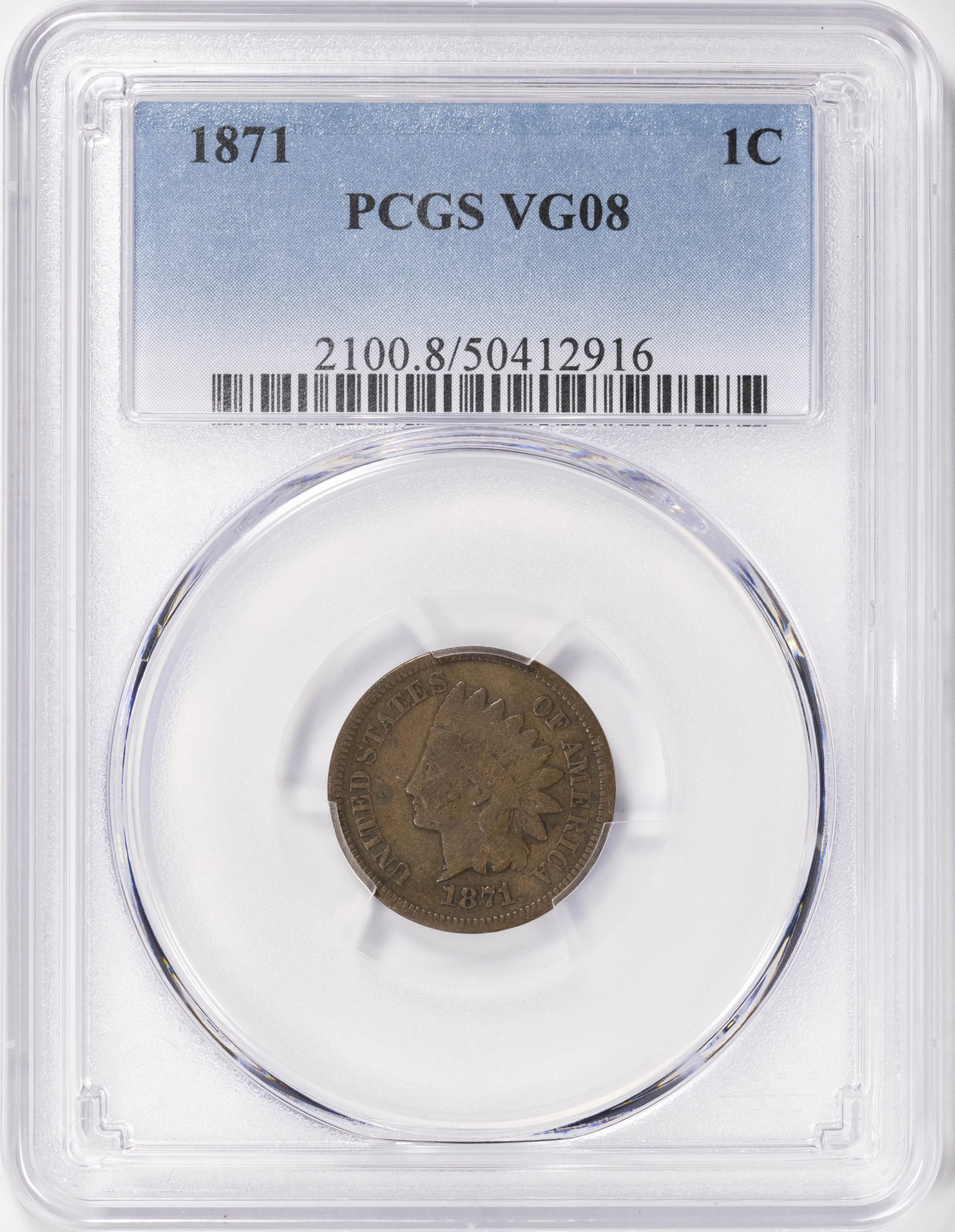 1871 Indian Cent PCGS VG-08 BN (Item 1704803) | GreatCollections Coin Auctions