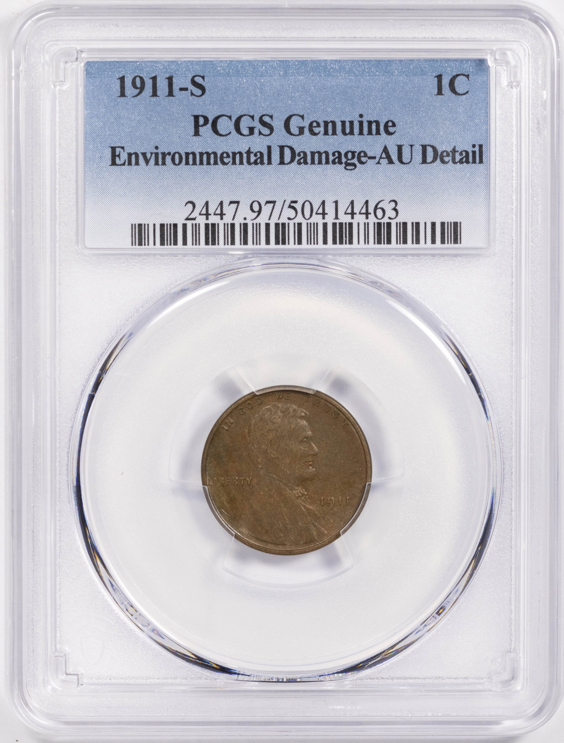 1911-S Lincoln Cent PCGS Genuine AU Details (Item 1704813 ...