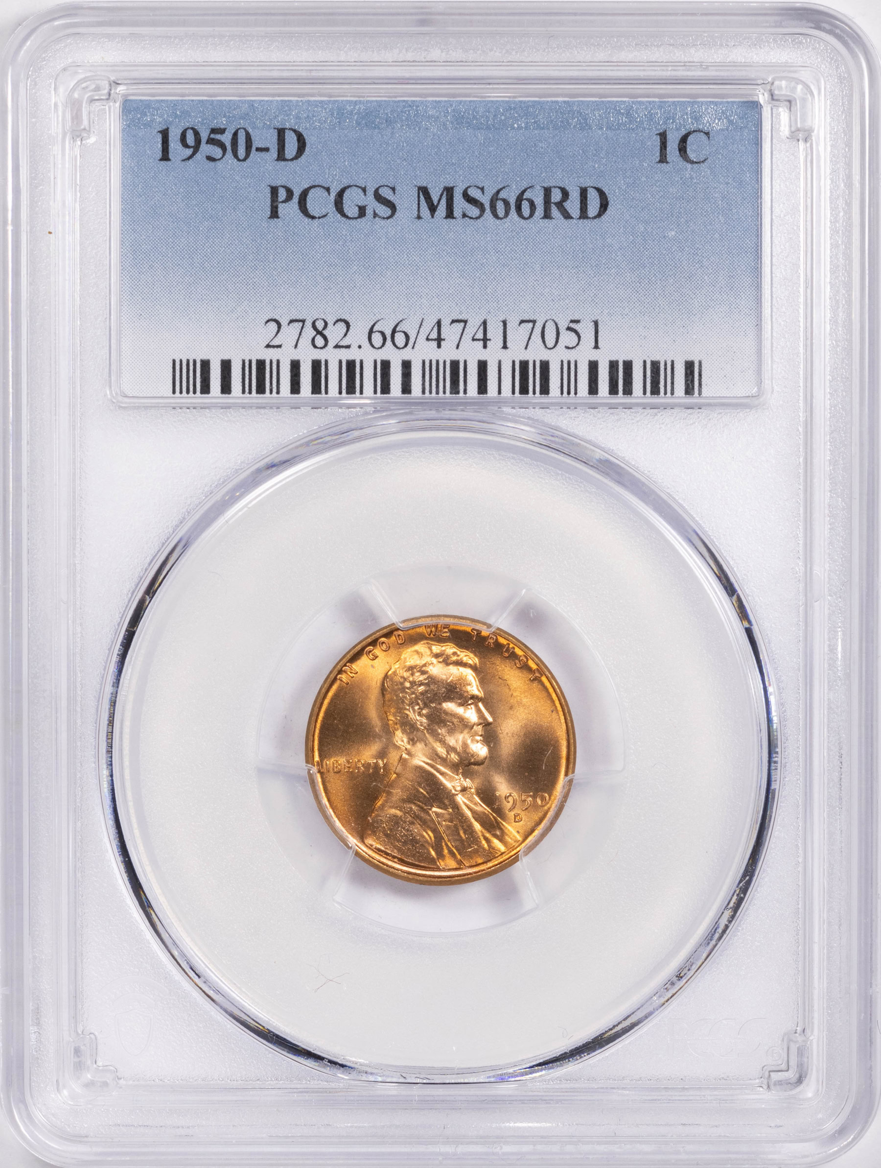 1950-D Lincoln Cent PCGS MS-66 RD (Item 1704848) | GreatCollections ...