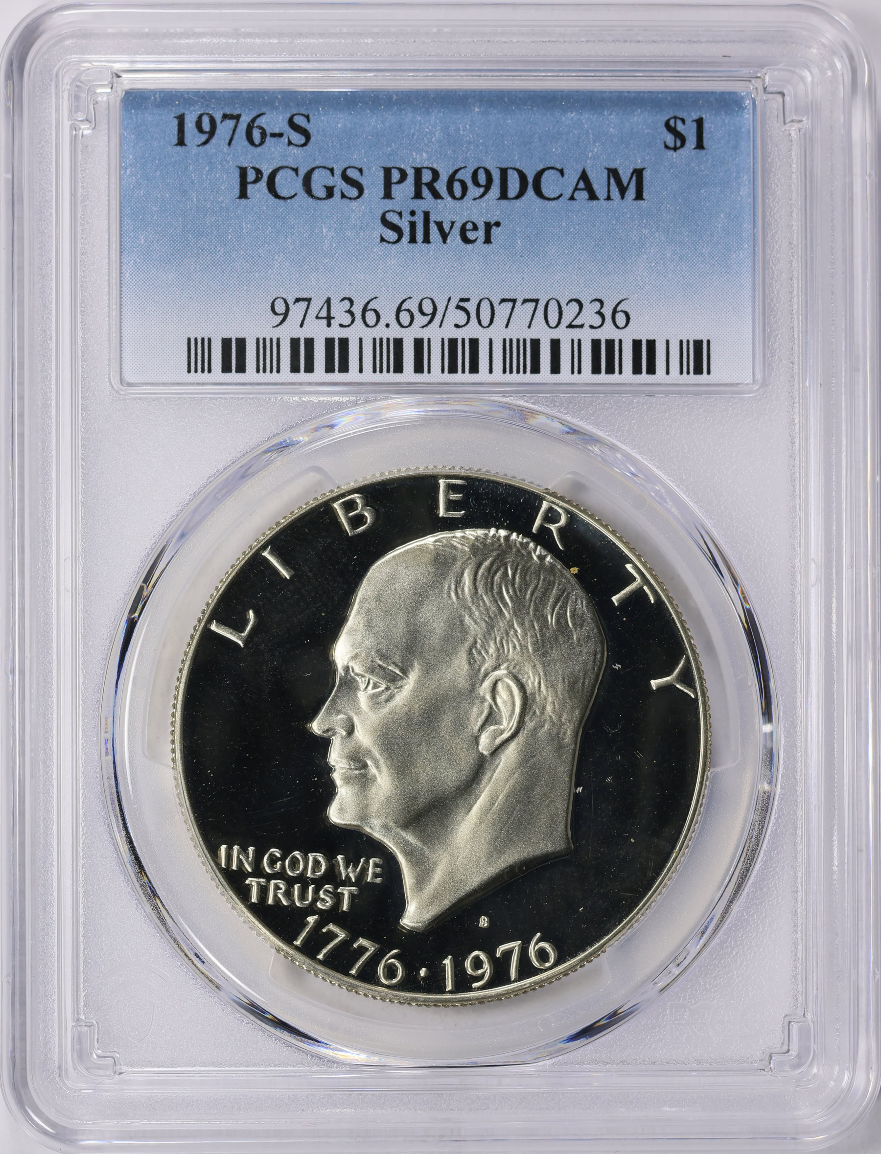 1976-S Eisenhower Dollar Silver PCGS Proof-69 DCAM (Item 1704920) | GreatCollections Coin Auctions