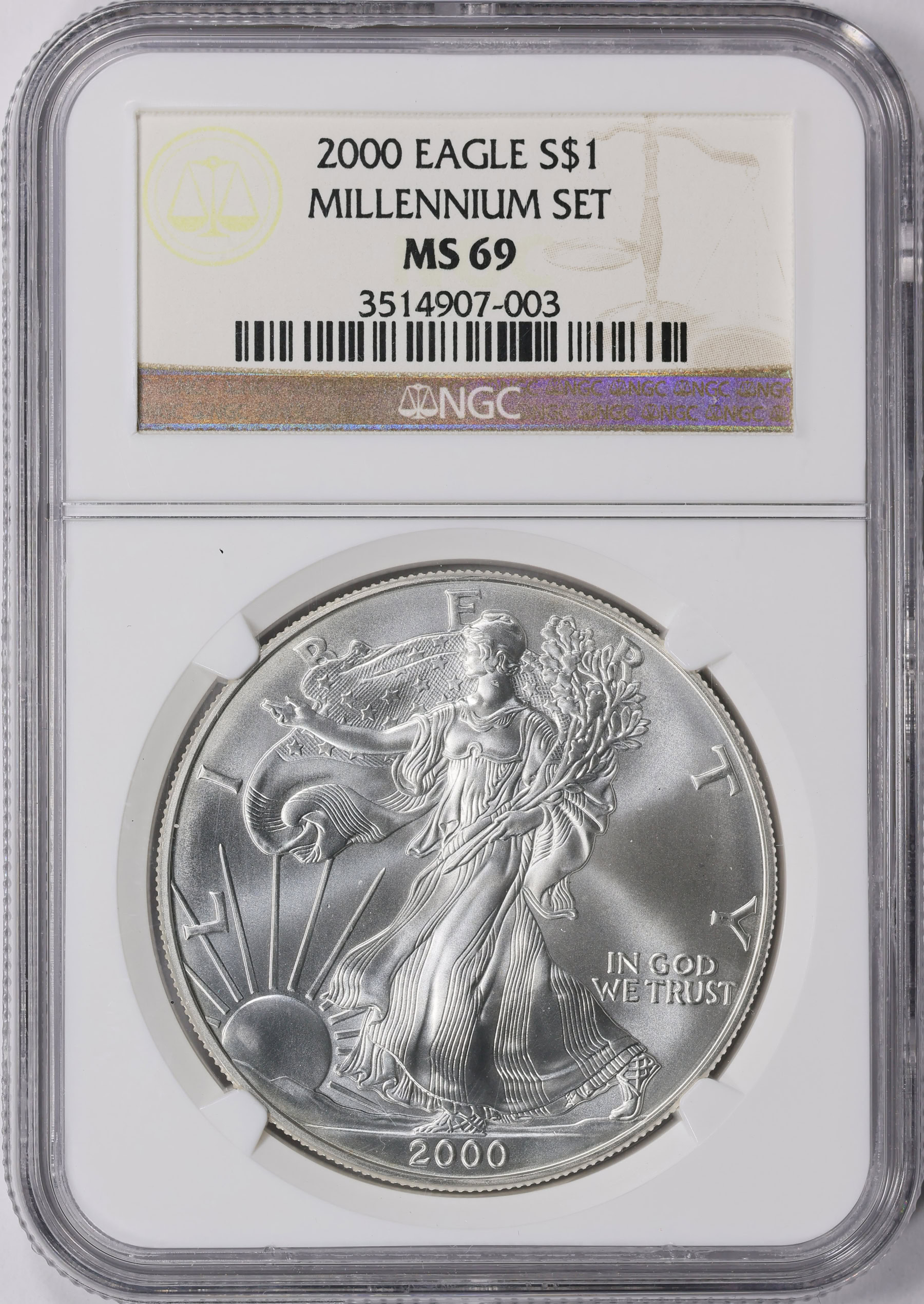 2000 $1 Silver Eagle (From the Millennium Set) NGC MS-69 (Item 1705458 ...