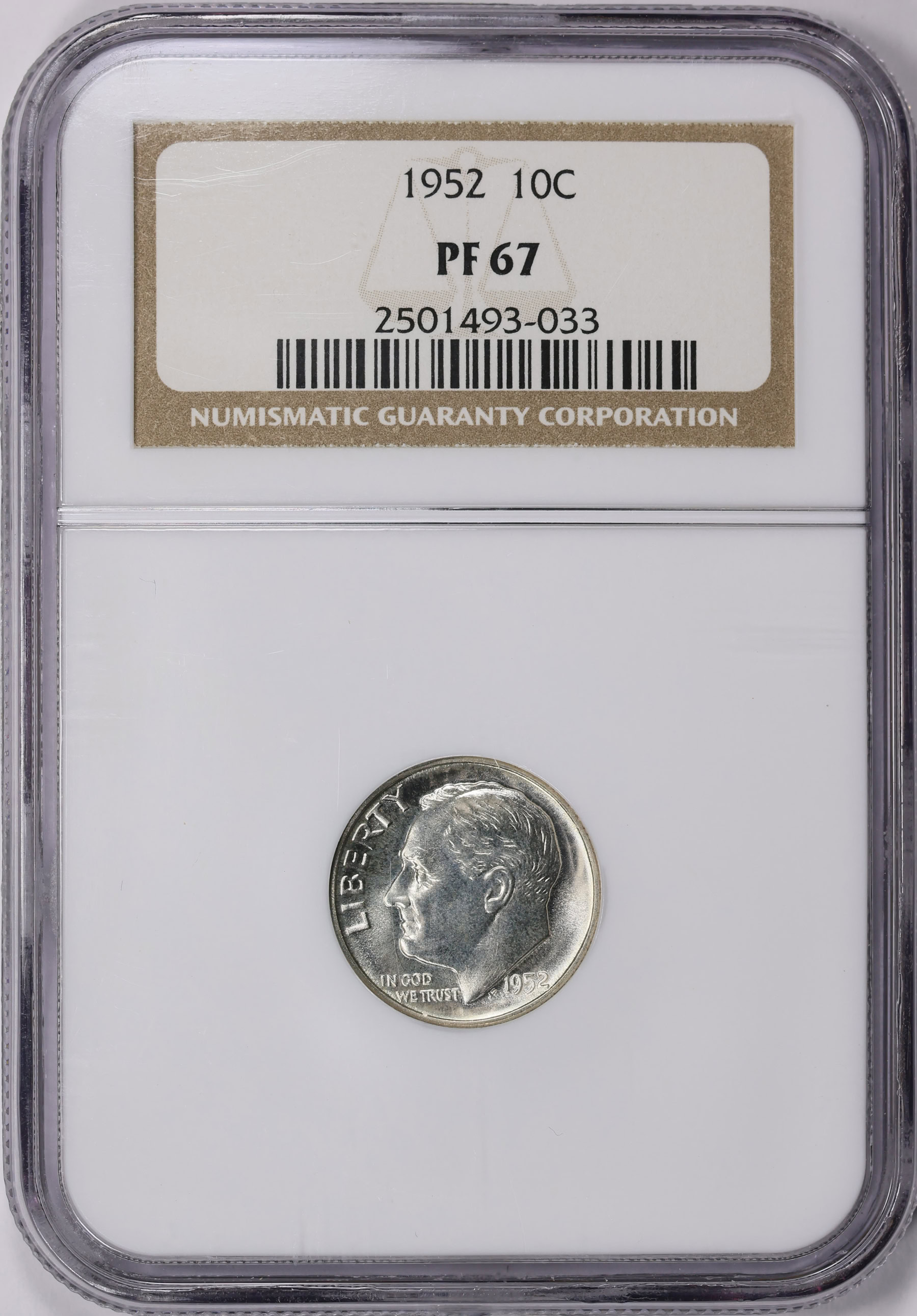 1952 Roosevelt Dime NGC Proof-67 (Item 1705545) | GreatCollections Coin ...