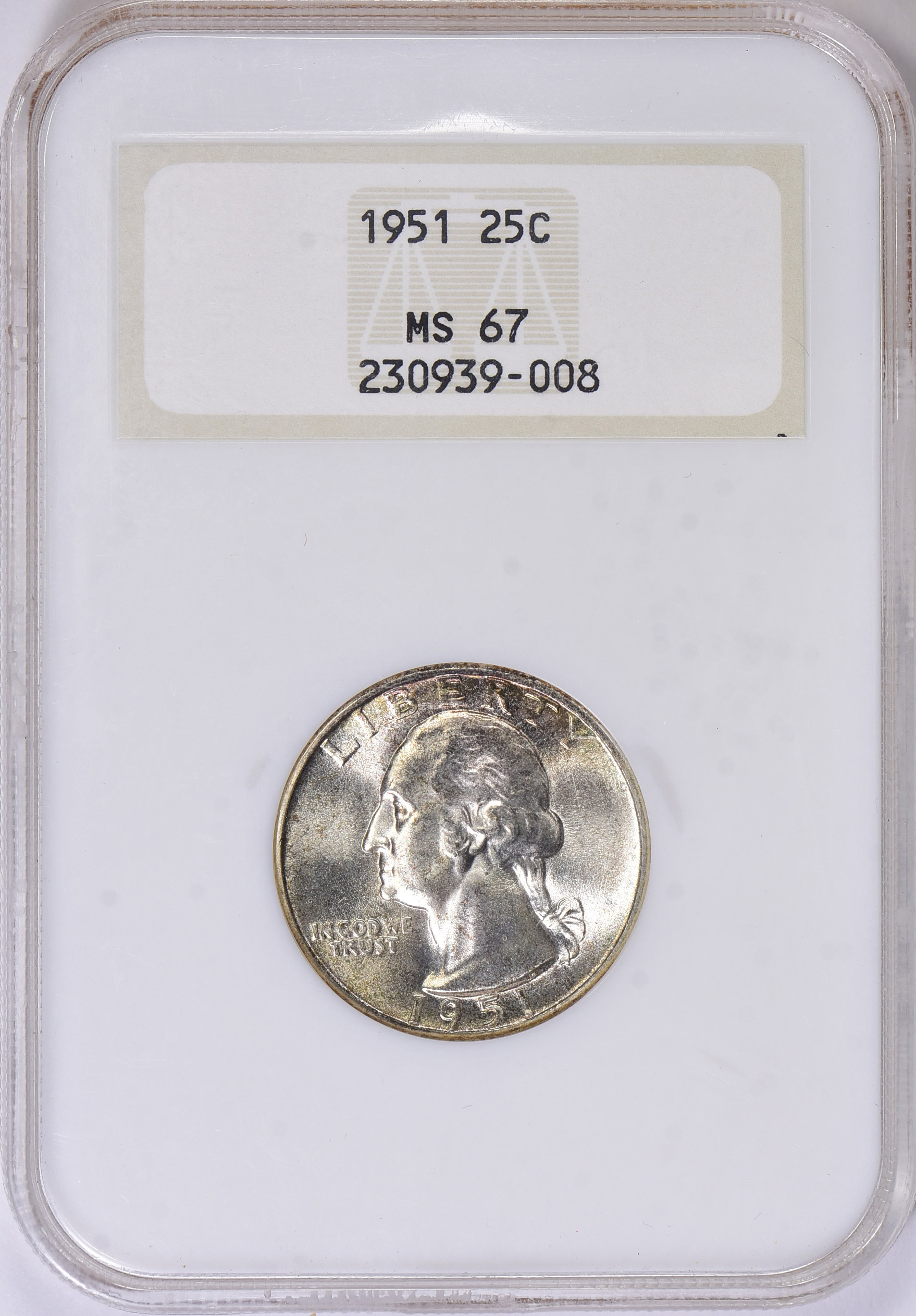 1951 Washington Quarter NGC MS-67 OH (Item 1705917) | GreatCollections ...
