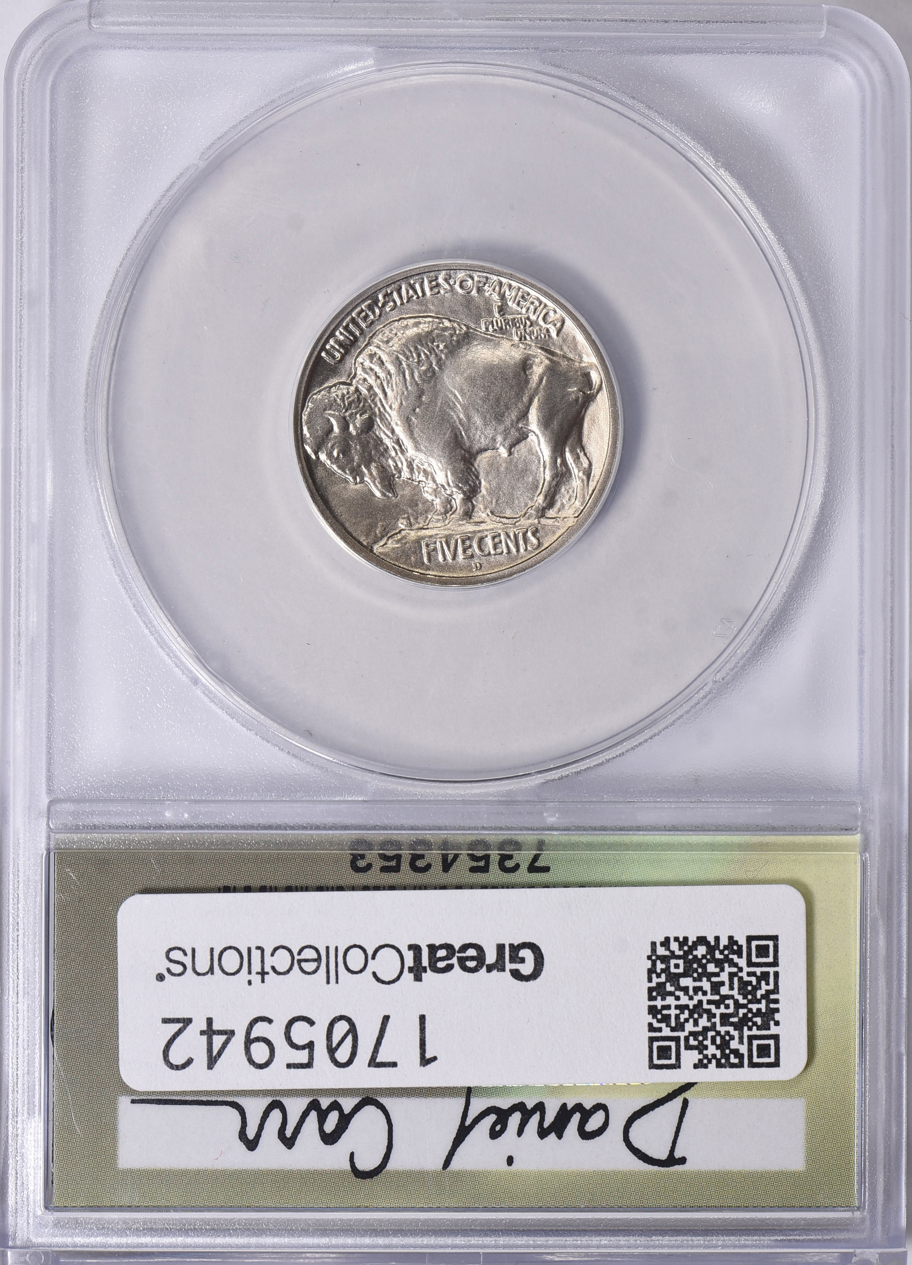 1911-D Buffalo Nickel Daniel Carr Token Overstruck on 1913 Type 1 ...