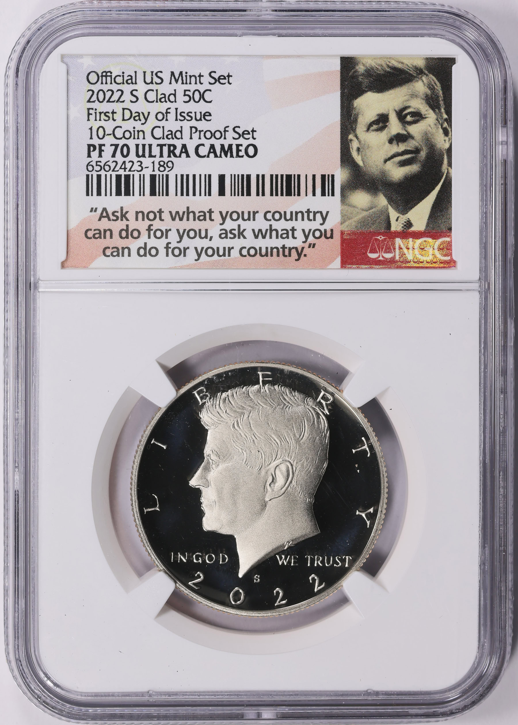 2022-S Kennedy Half Dollar Silver First Day of Issue NGC Proof-70 UC ...