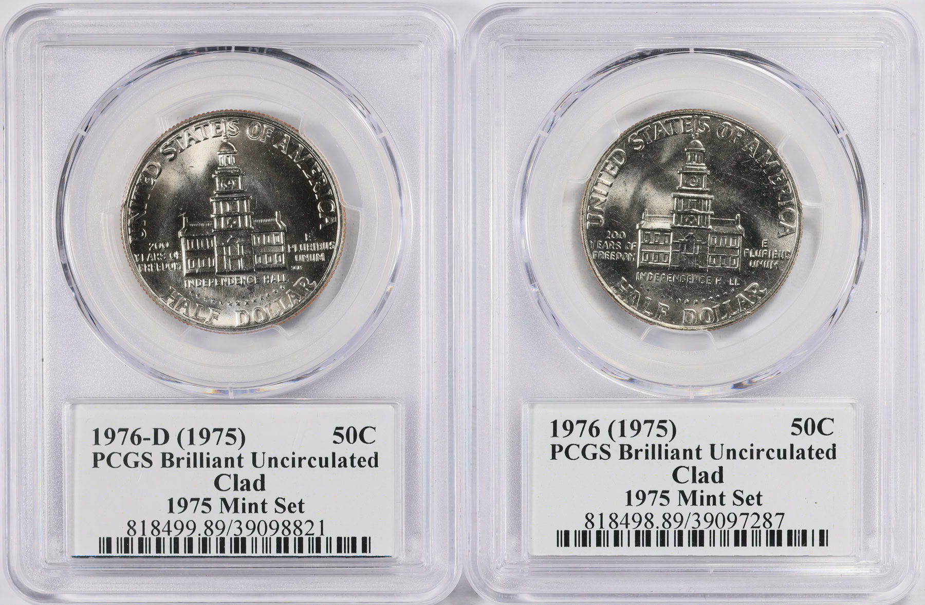 1976 (1975) and 1976-D (1975) Kennedy Half Dollar Clad (From the 1975 ...