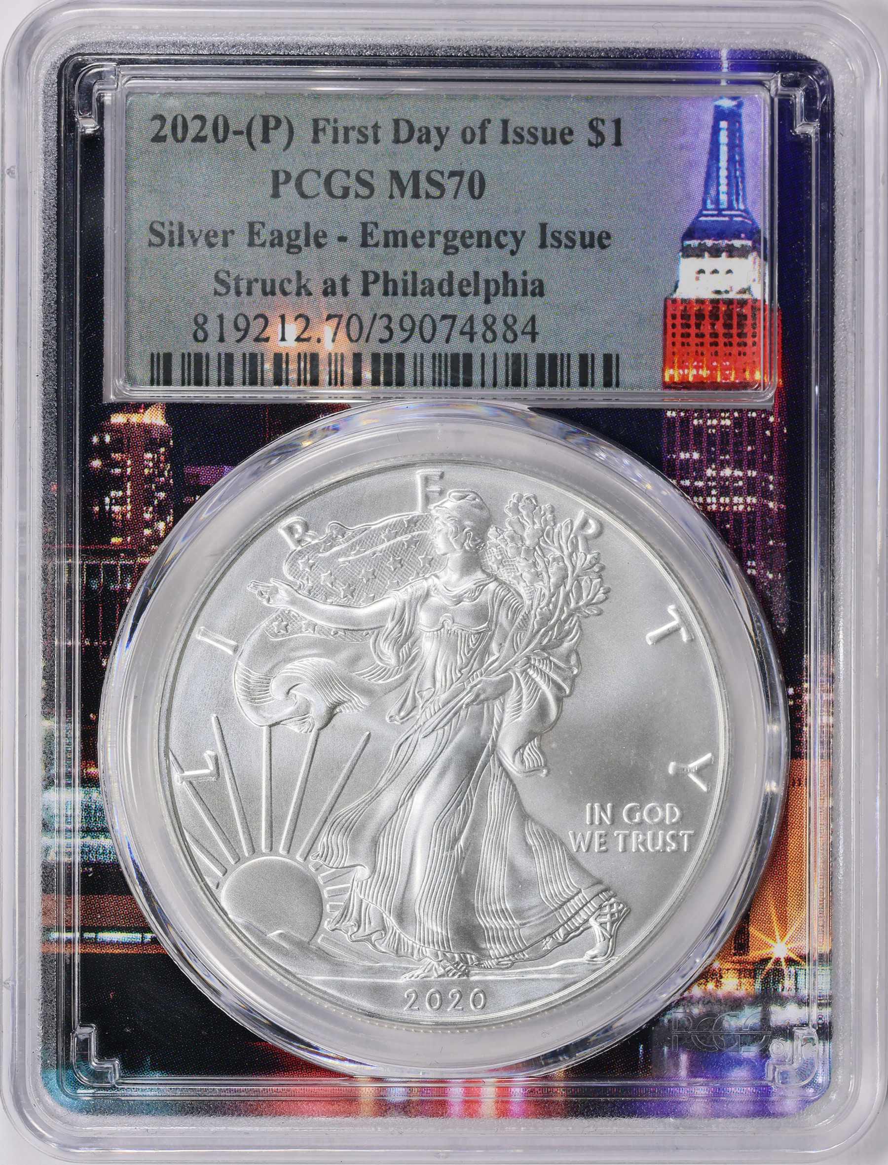 2020-(P) $1 Silver Eagle Emergency Issue Struck at Philadelphia First ...