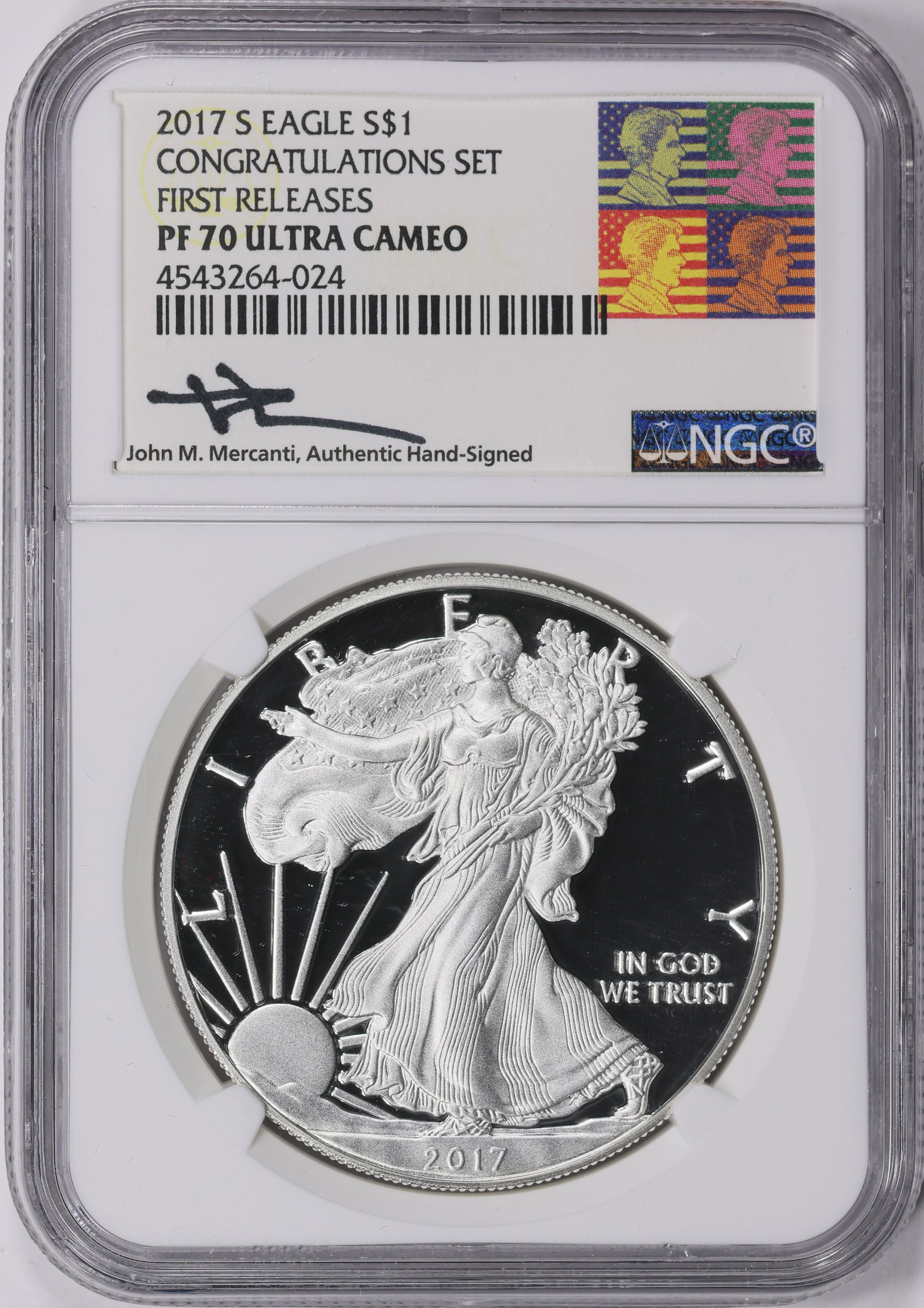 2017-S $1 Silver Eagle First Releases From the Congratulations Set NGC Proof-70 UC (Mercanti ...