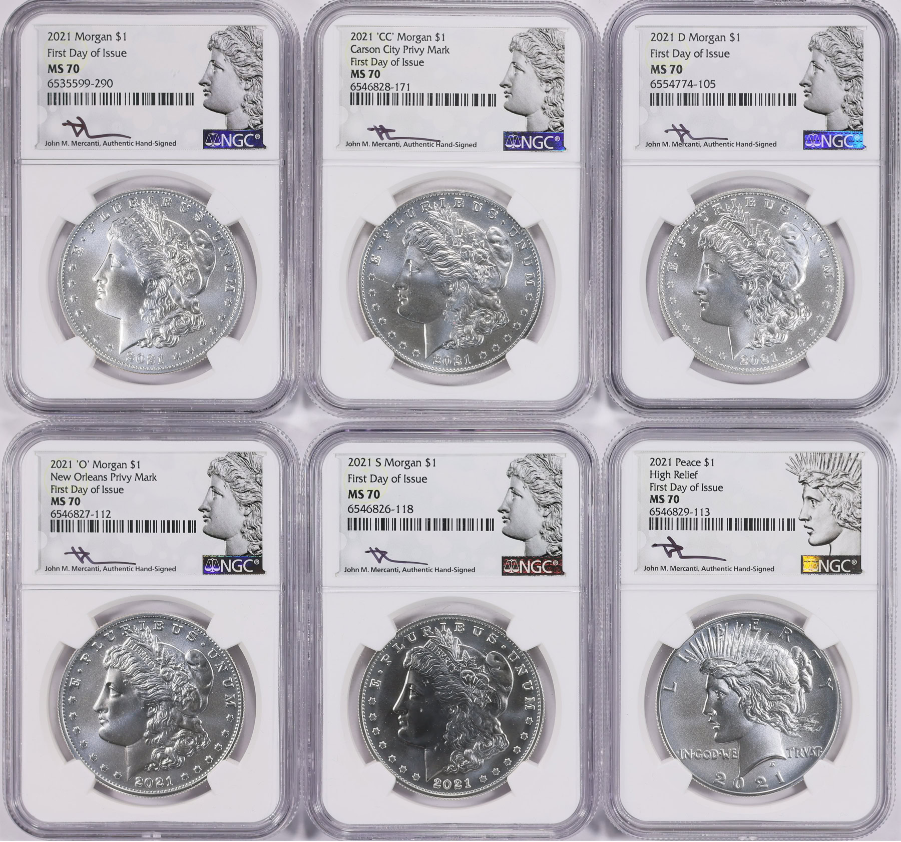 2021 Morgan and Peace Silver Dollar Set 100th Anniversary First Day of ...