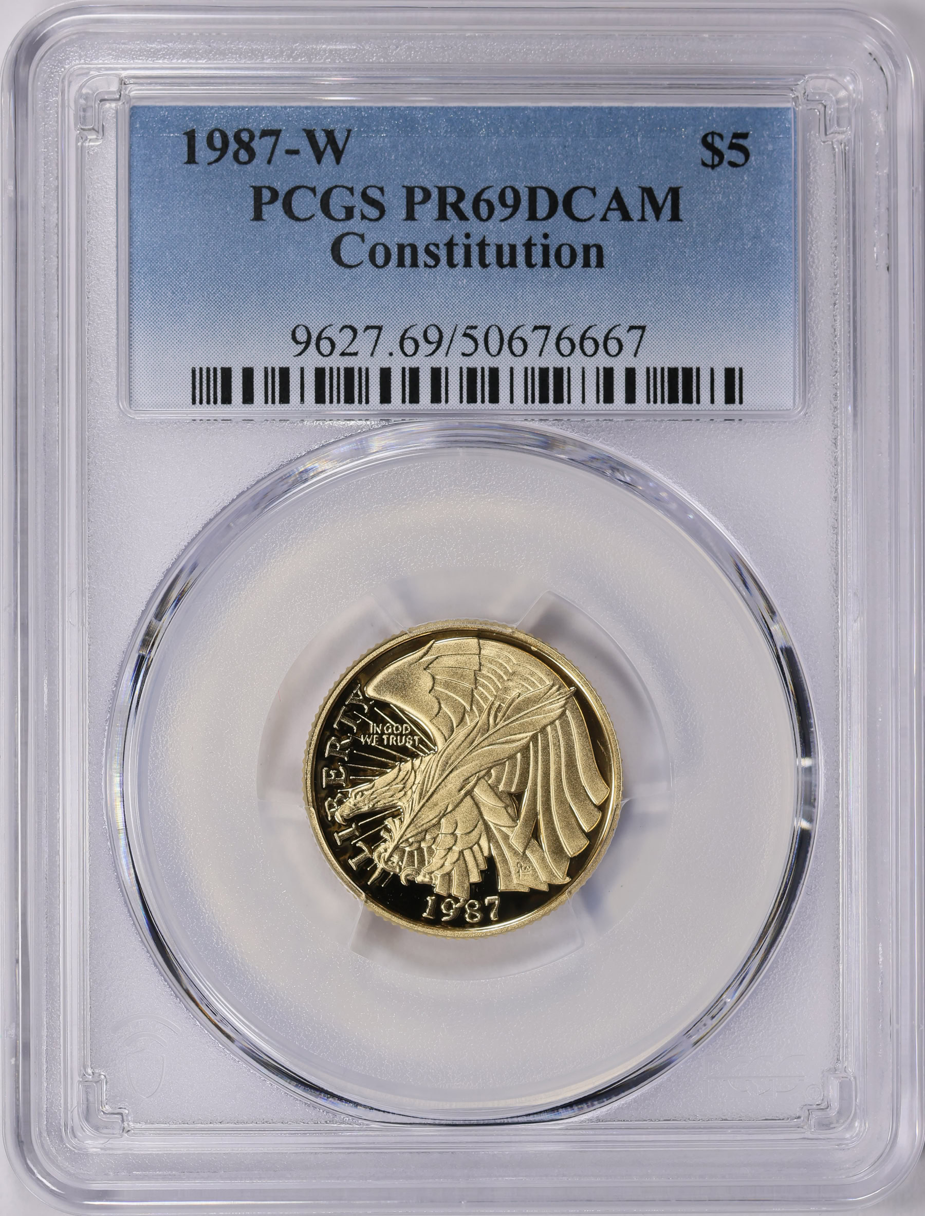 1987-W U.S. Constitution Bicentennial Gold $5 PCGS Proof-69 DCAM (Item ...