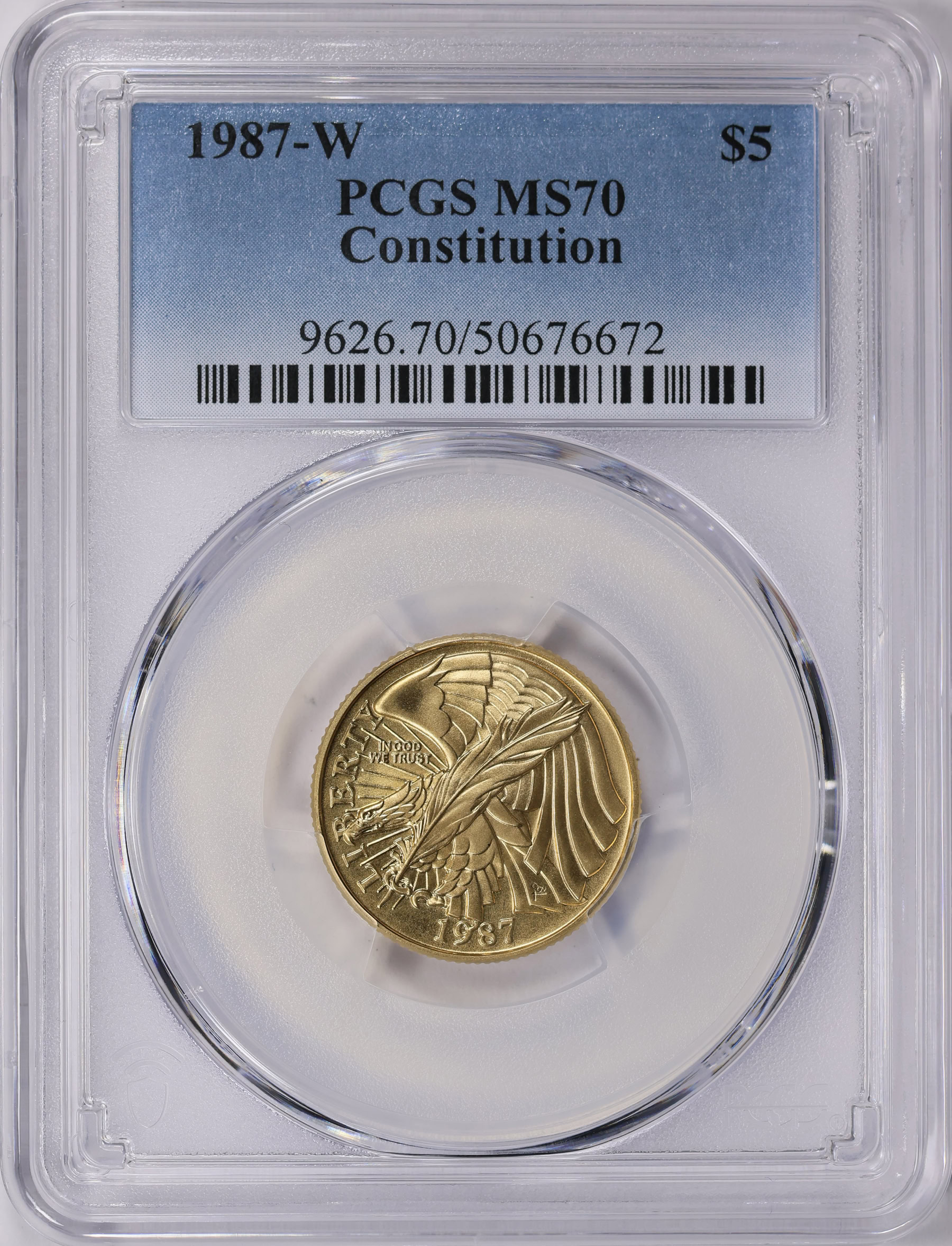 1987-W U.S. Constitution Bicentennial Gold $5 PCGS MS-70 (Item 1706428 ...
