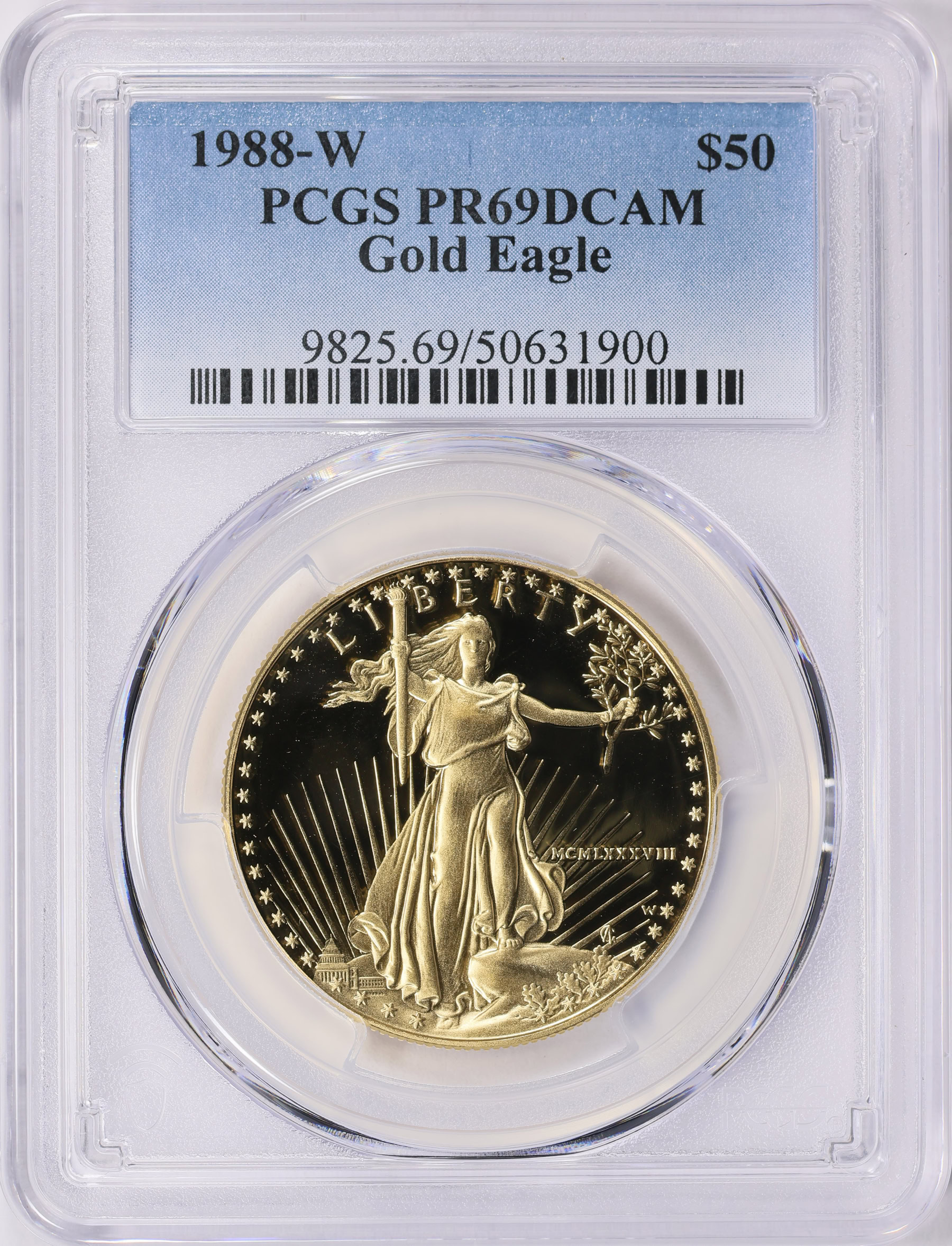 1988-W $50 One-Ounce Gold American Eagle PCGS Proof-69 DCAM (Item ...