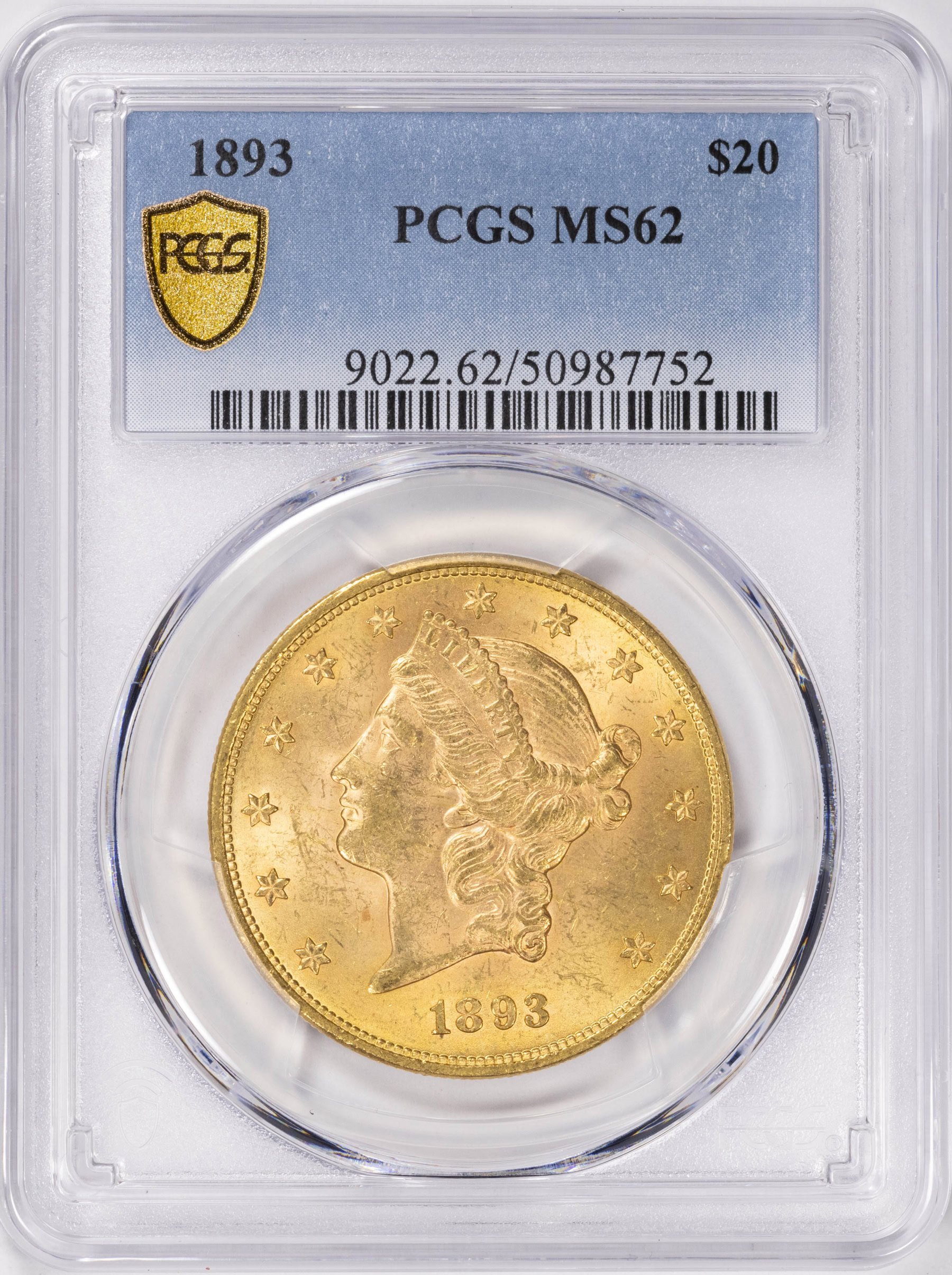 1893 Liberty Gold Double Eagle PCGS MS-62 (Item 1706497) | GreatCollections Coin Auctions