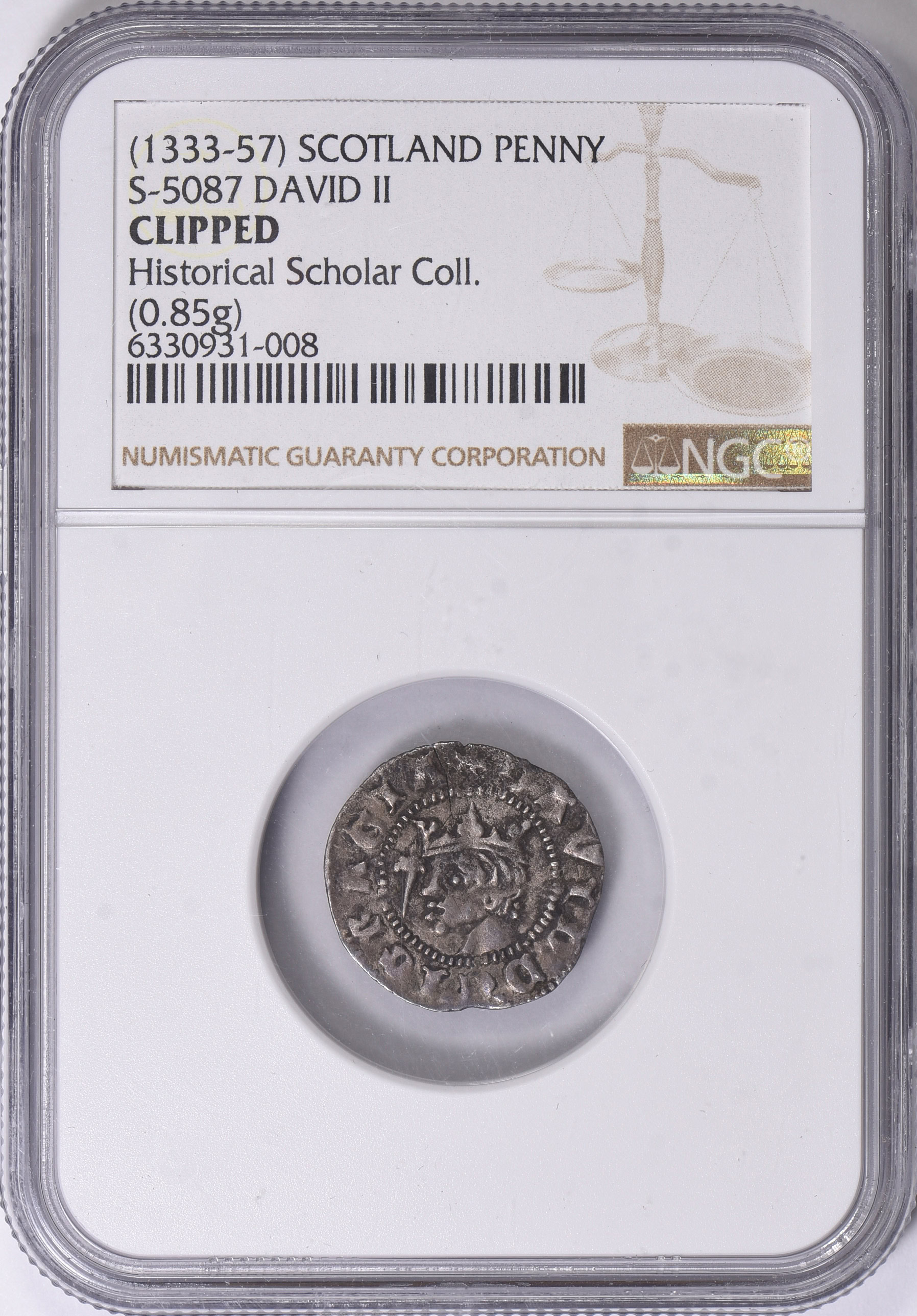 Scotland ND (1333-57) Silver Penny of David II NGC Clipped (0.85gms ...