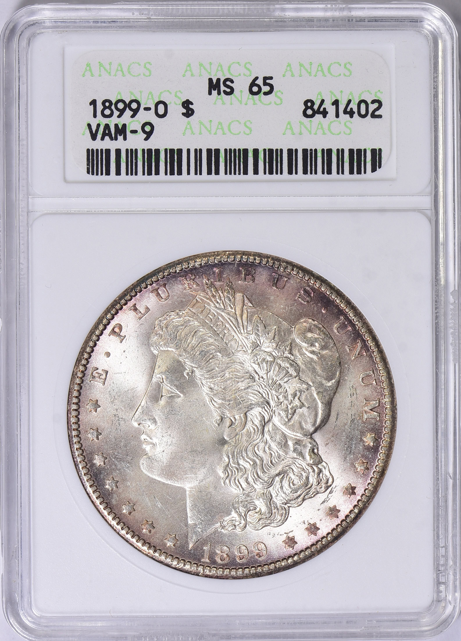 1899-O Morgan Silver Dollar VAM-9 ANACS MS-65 OH (Toned) (Item 1706720 ...