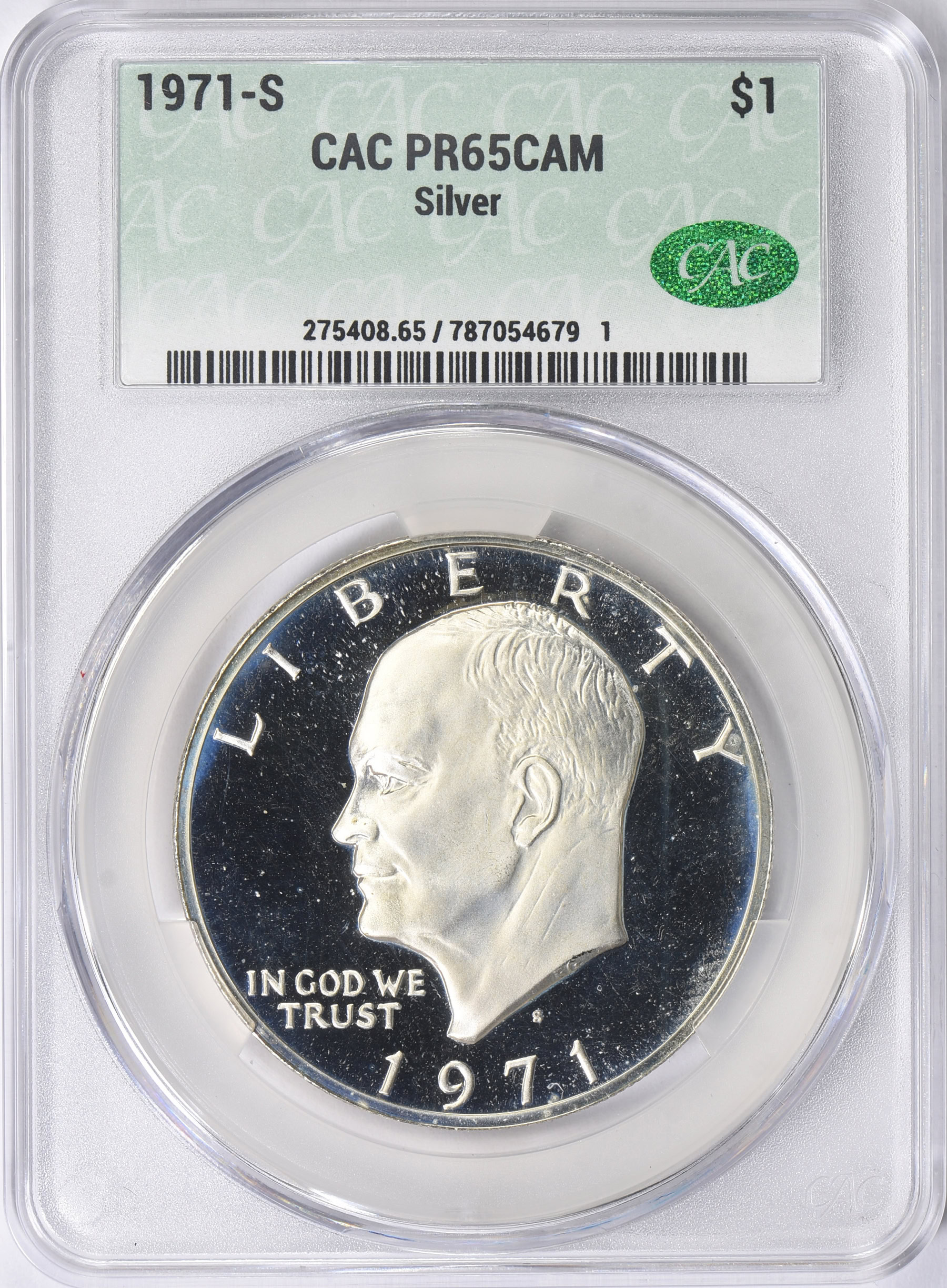 1971-S Eisenhower Dollar Silver CACG Proof-65 CAMEO (Item 1706745 ...