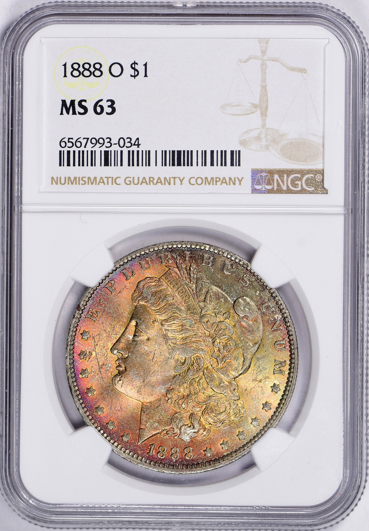1888-O Morgan Silver Dollar NGC MS-63 (Toned) (Item 1706915) | GreatCollections Coin Auctions