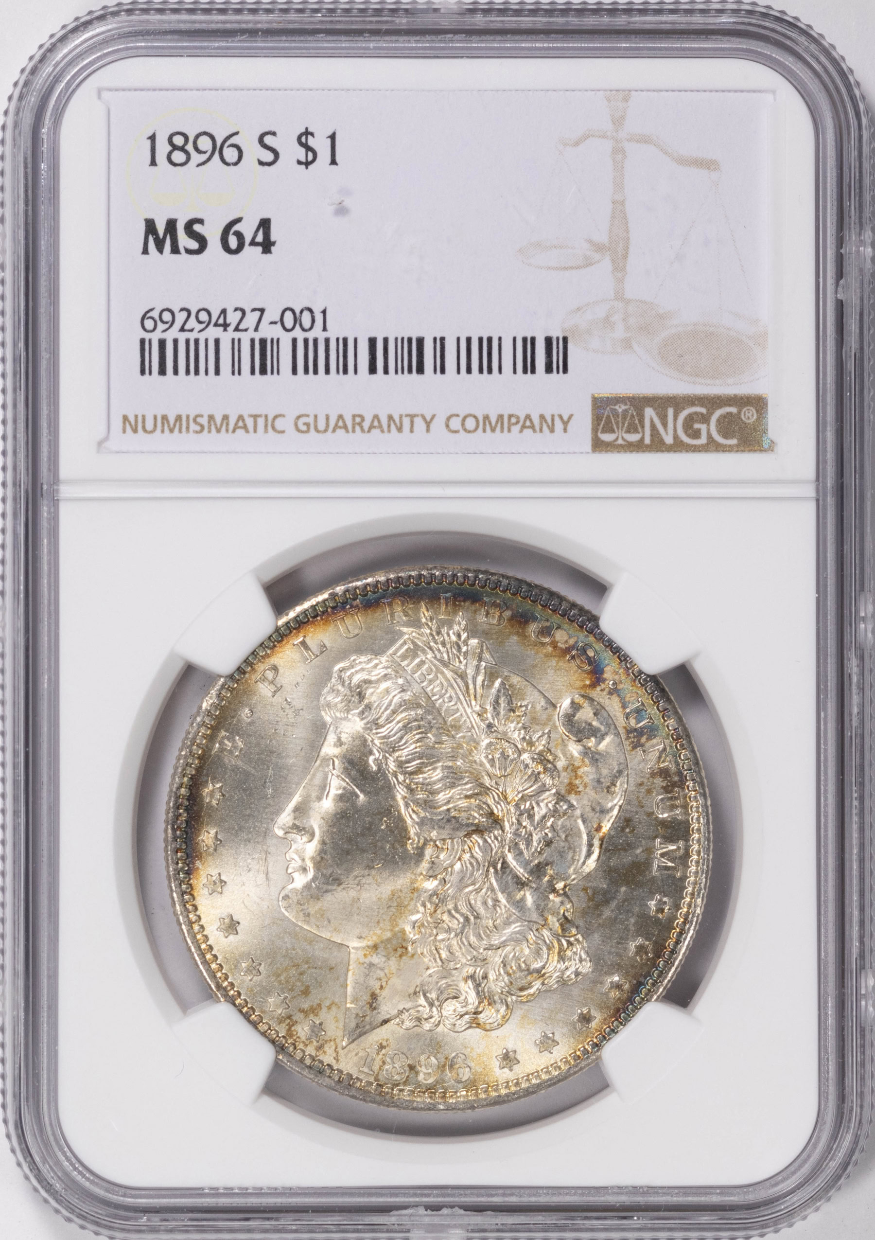 1896-S Morgan Silver Dollar NGC MS-64 (Toned) (Item 1706946) | GreatCollections Coin Auctions