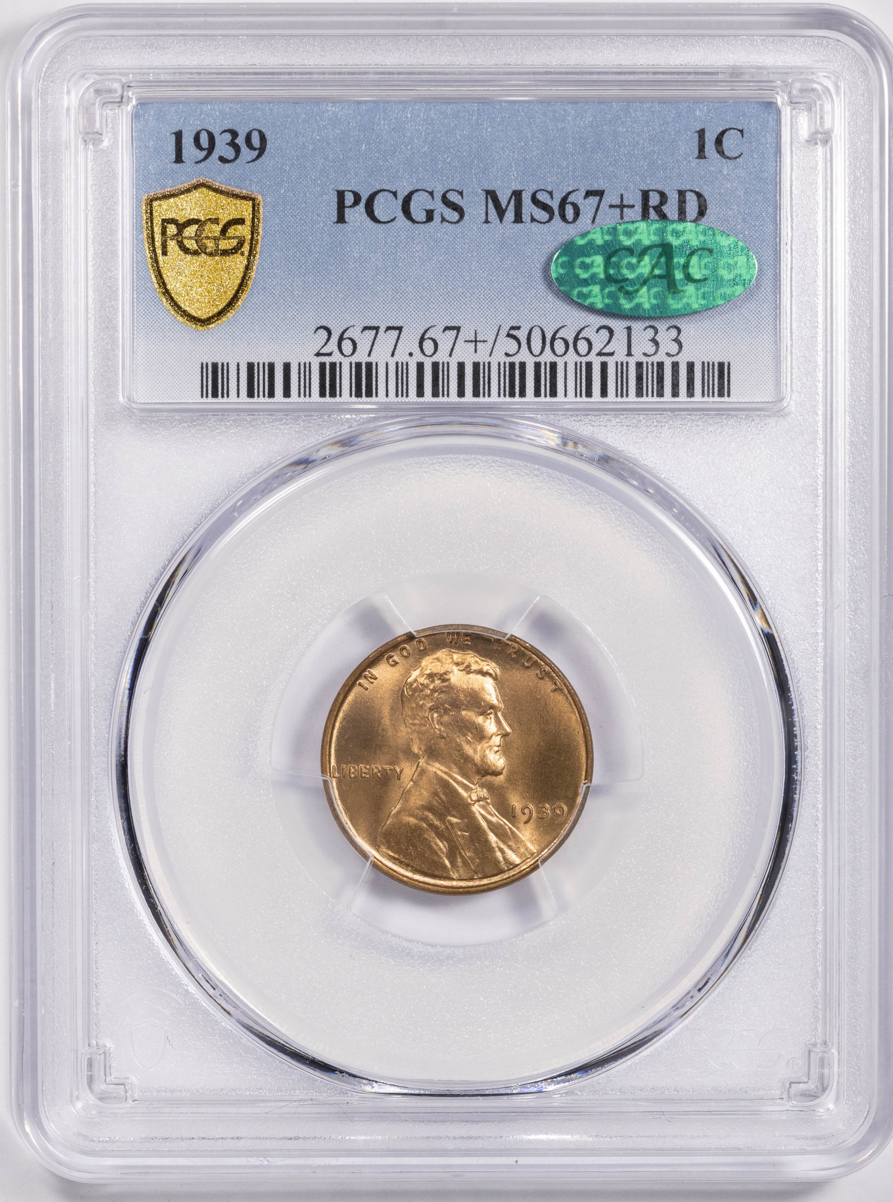 1939 Lincoln Cent PCGS MS-67+ RD (CAC Green) (Item 1706960 ...