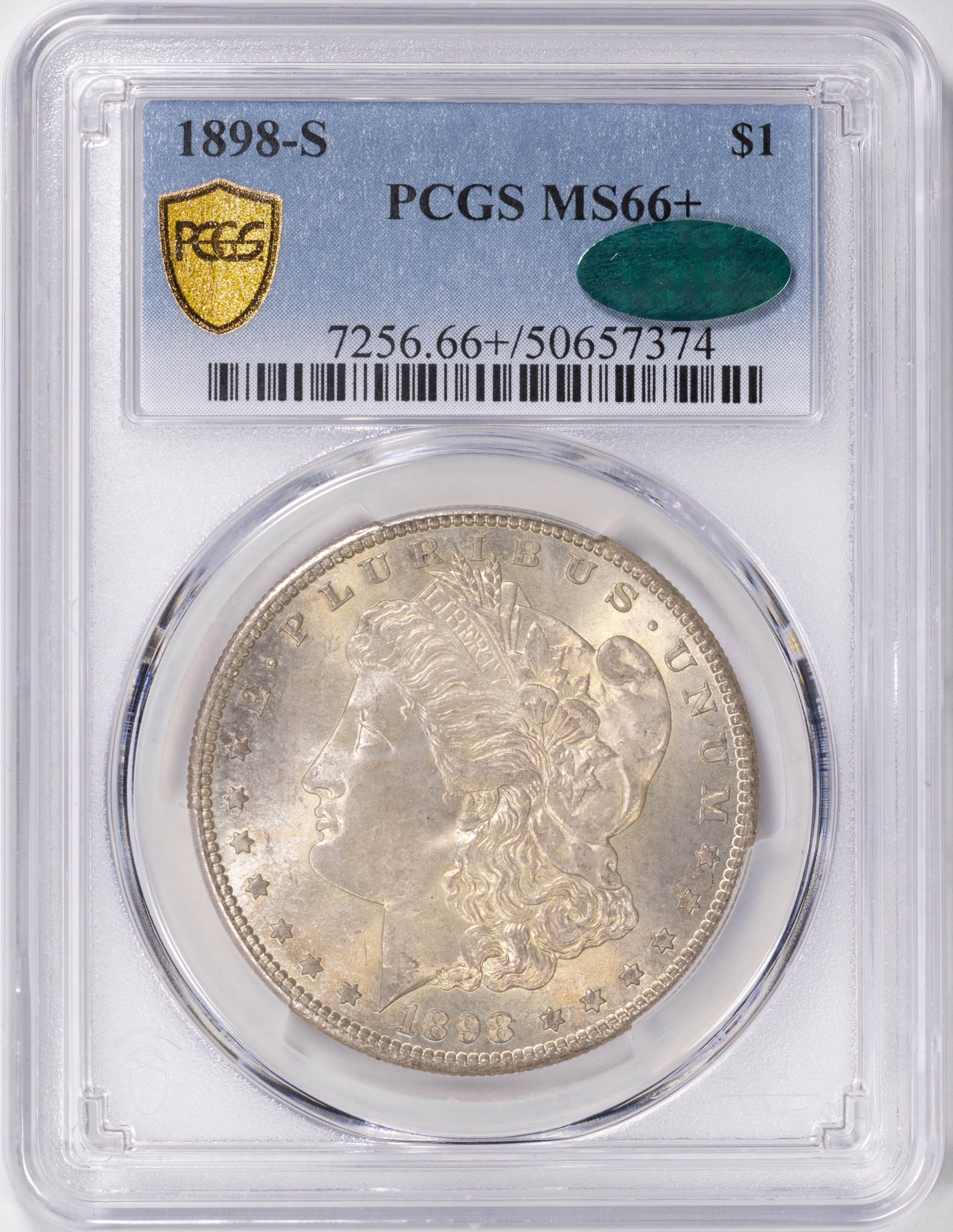 1898-S Morgan Silver Dollar PCGS MS-66+ (CAC Green) (Item 1706972) | GreatCollections Coin Auctions