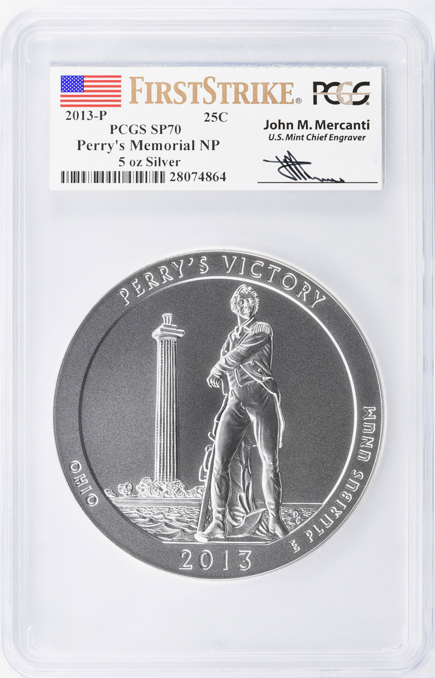 2013-P America the Beautiful 5 oz. Perrys Memorial NP First Strike PCGS ...