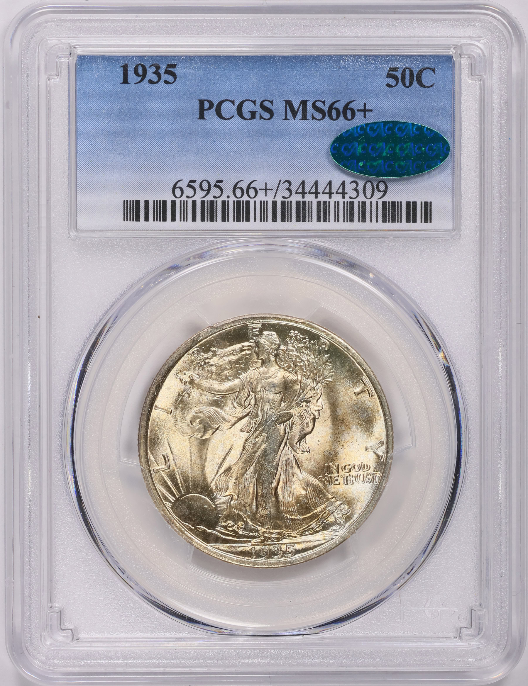 1935 Walking Liberty Half Dollar PCGS MS-66+ (CAC Green) (Item 1707220) | GreatCollections Coin ...