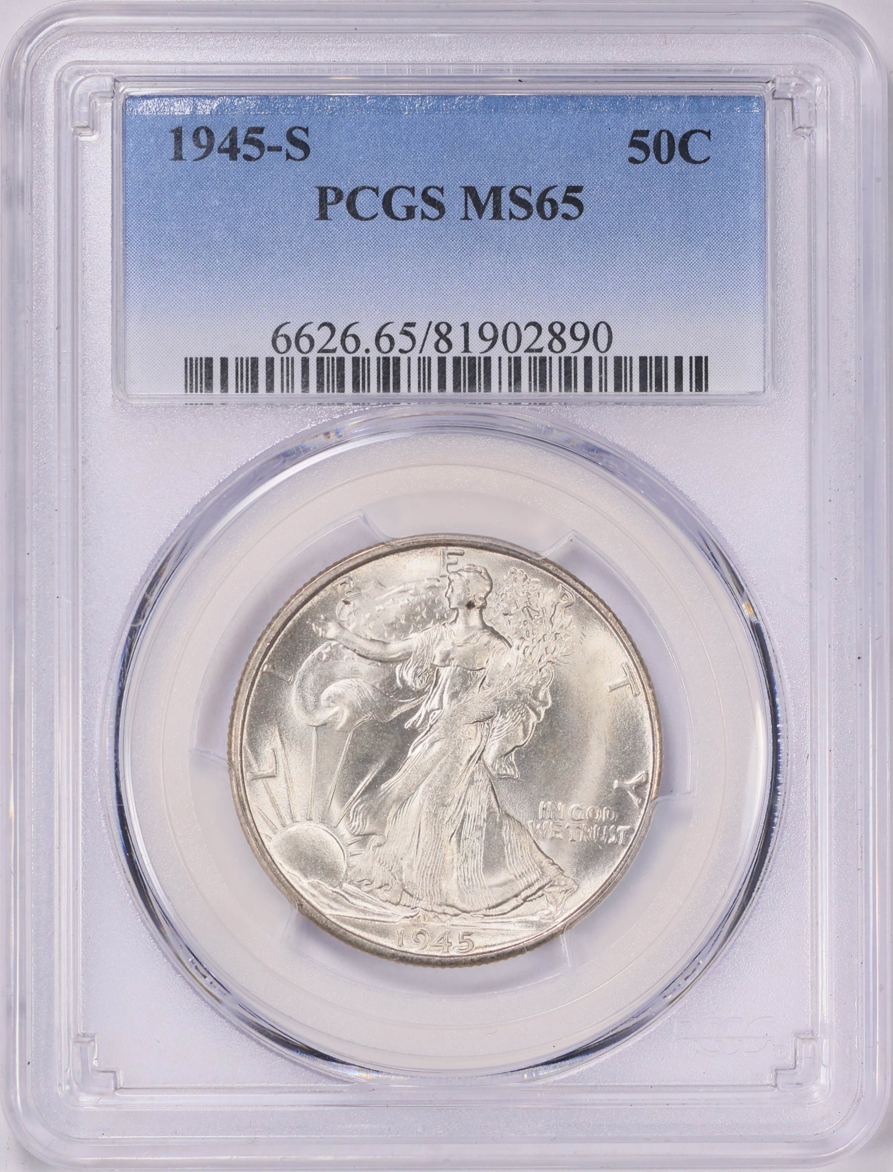 1945-S Walking Liberty Half Dollar PCGS MS-65 (Item 1707298) | GreatCollections Coin Auctions