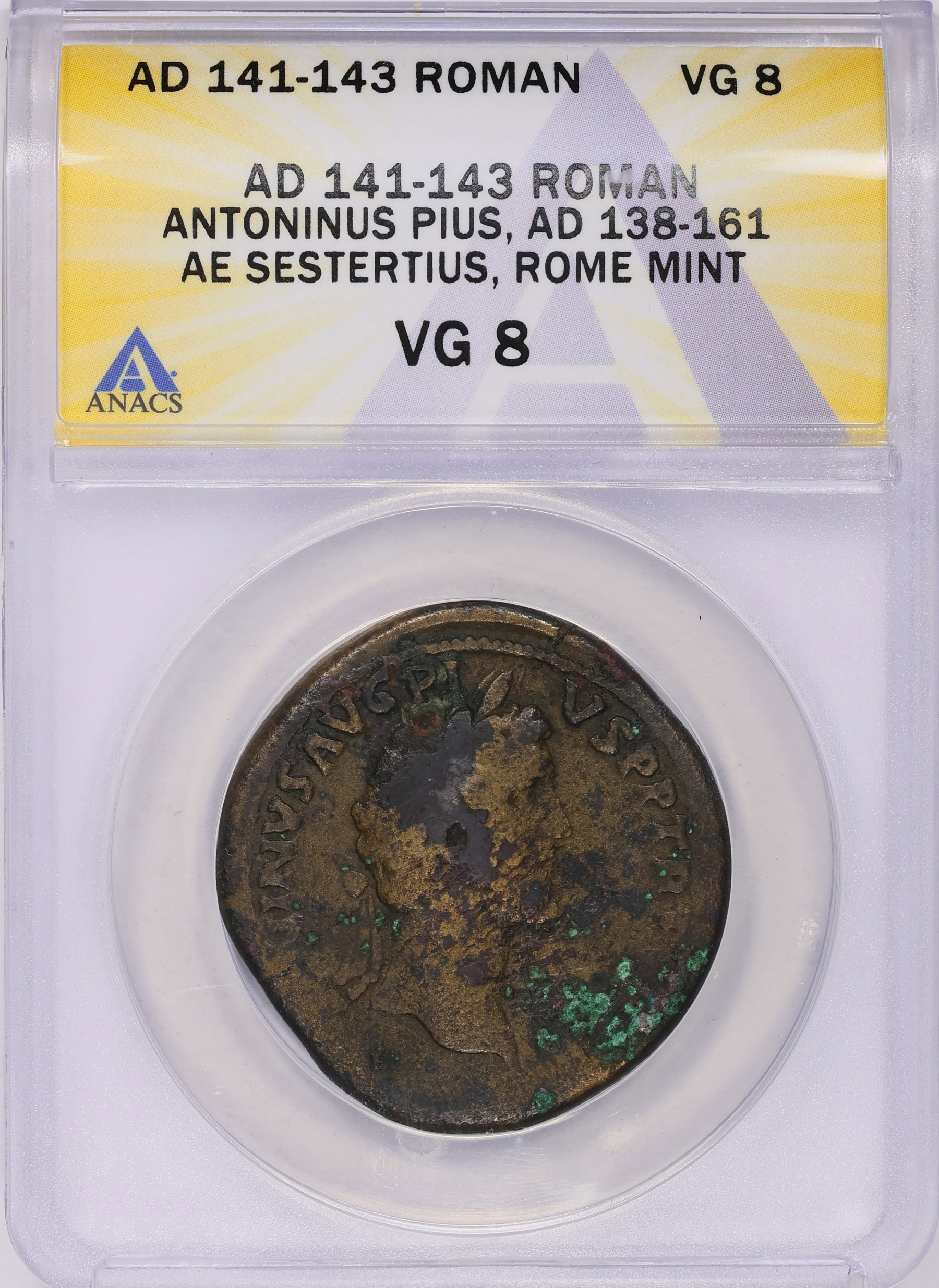 Ancient Roman Empire, Antoninus Pius (A.D. 138-161) c.A.D. 141-143 AE ...