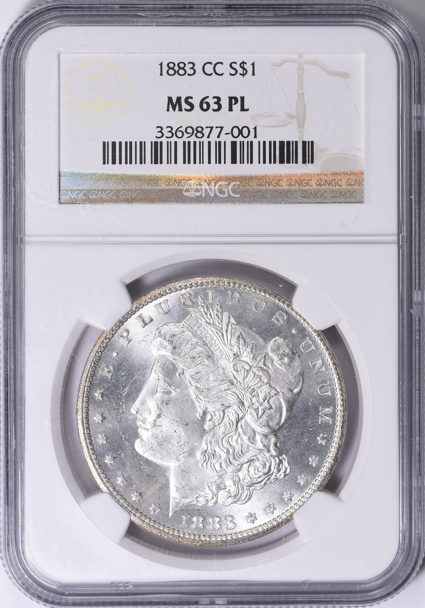 1883-CC Morgan Silver Dollar NGC MS-63 PL (Item 1707324) | GreatCollections Coin Auctions