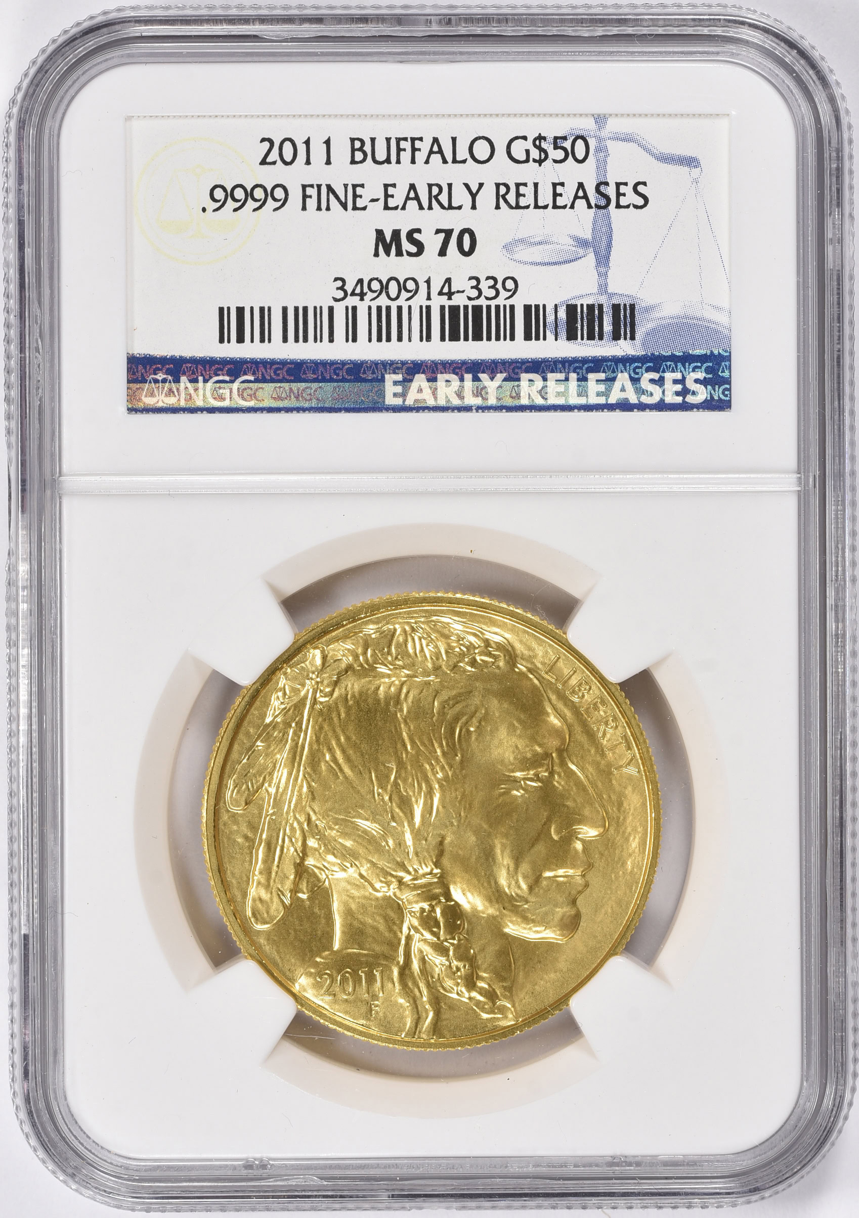 2011 $50 One-Ounce Gold American Buffalo Early Releases NGC MS-70 (Item 1707364 ...