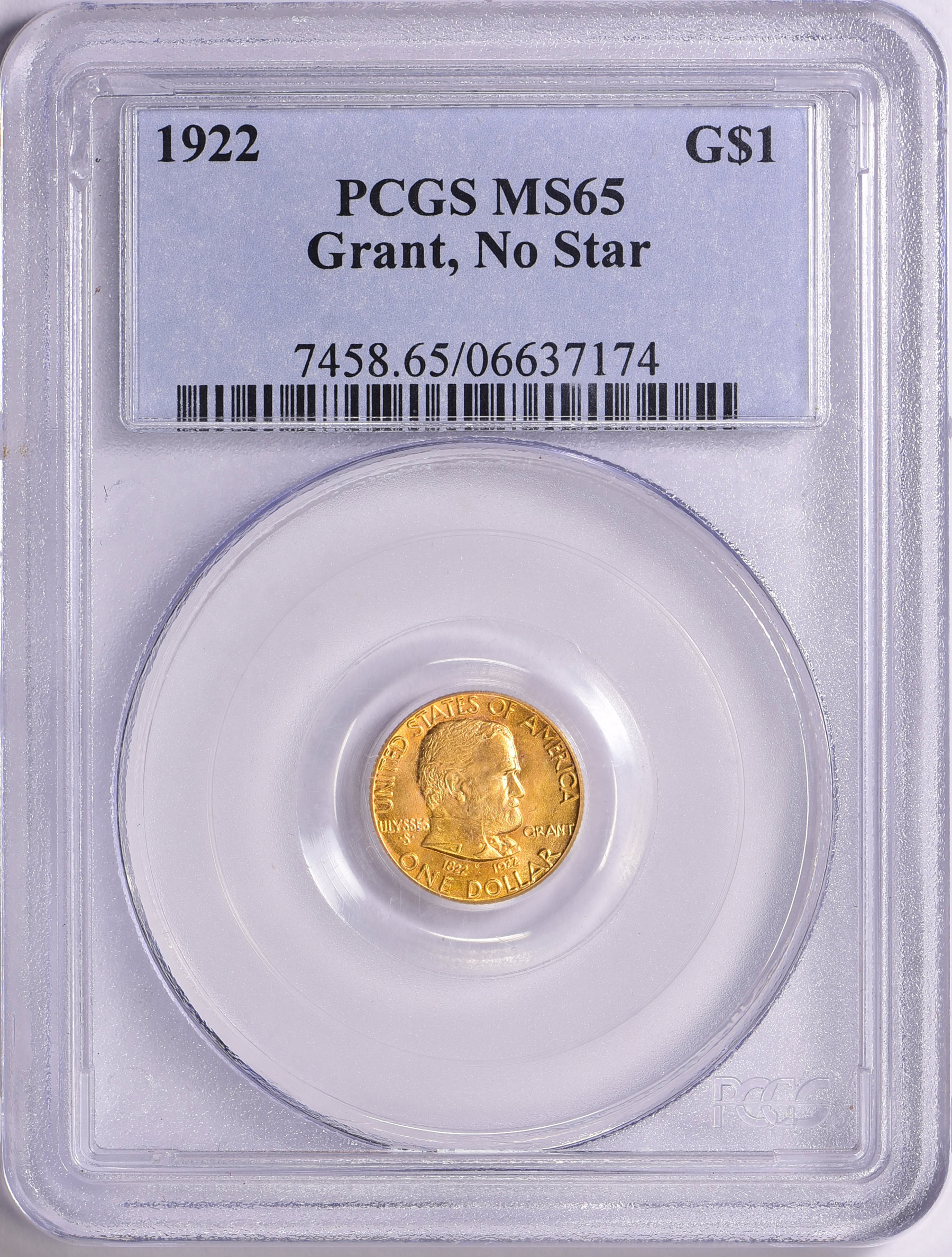 1922 Grant Gold Dollar No Star PCGS MS-65 (Item 1707441 ...