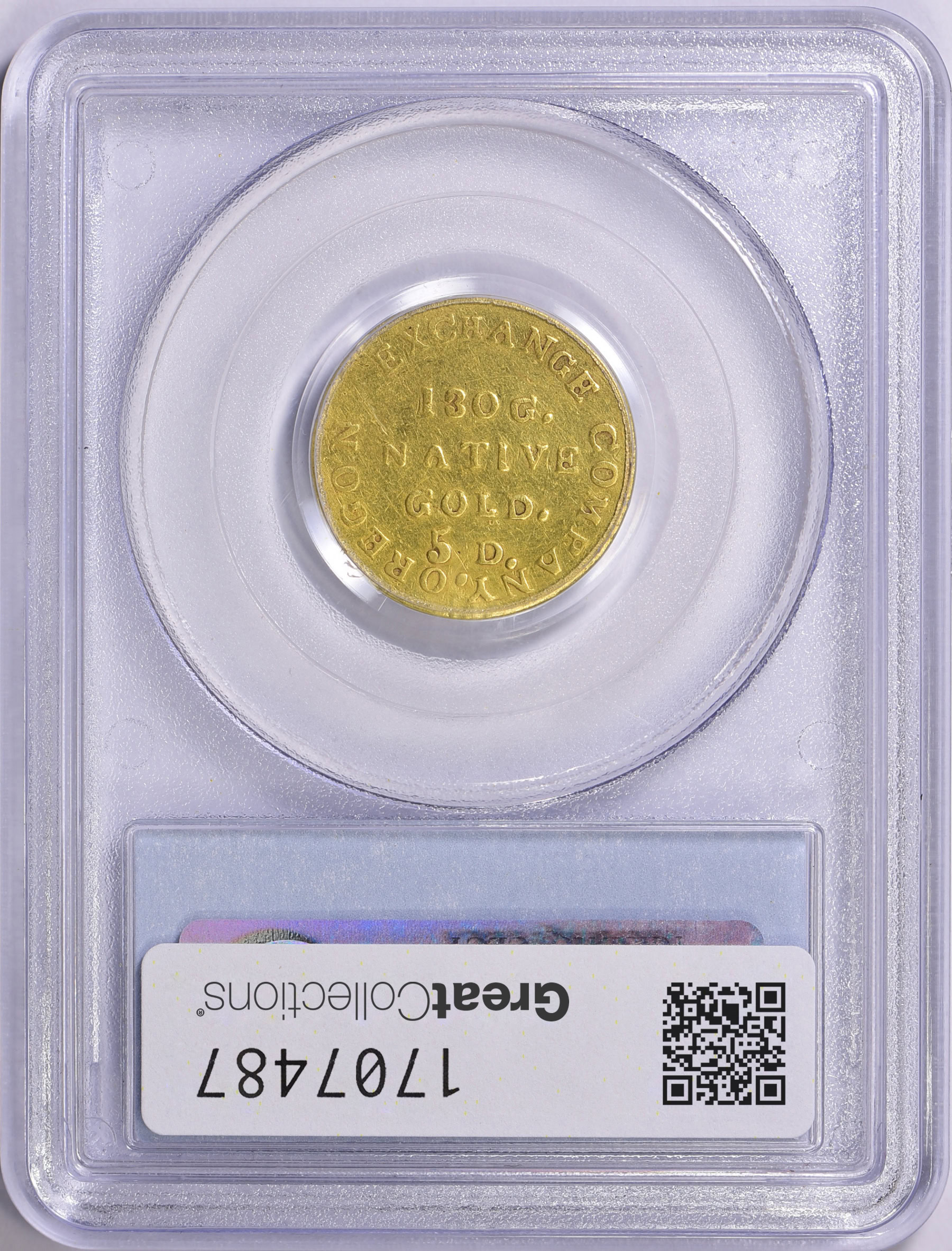1849 Oregon Gold $5 Beaver PCGS Genuine (Item 1707487 ...