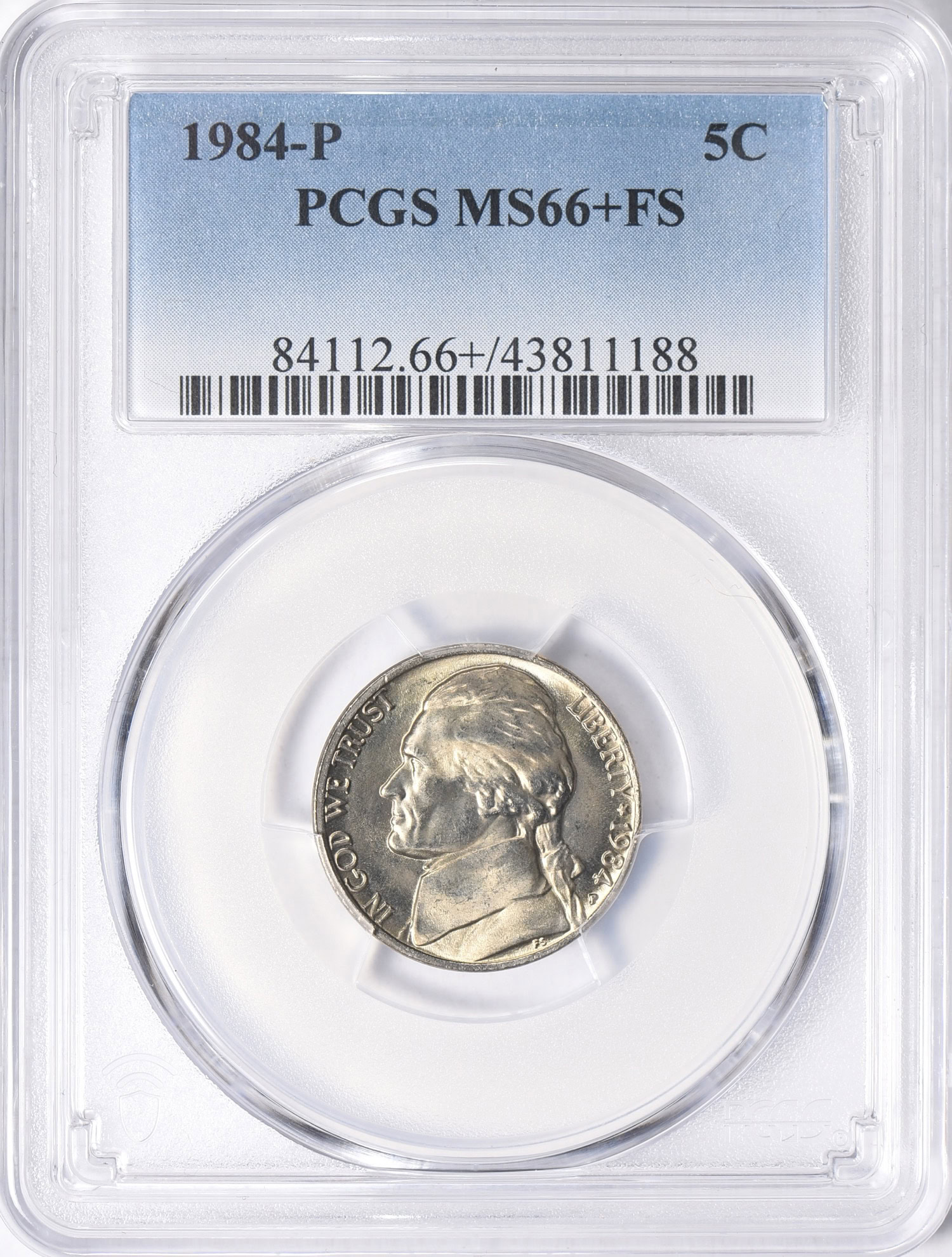1984-P Jefferson Nickel PCGS MS-66+ FS (Item 1707563 ...