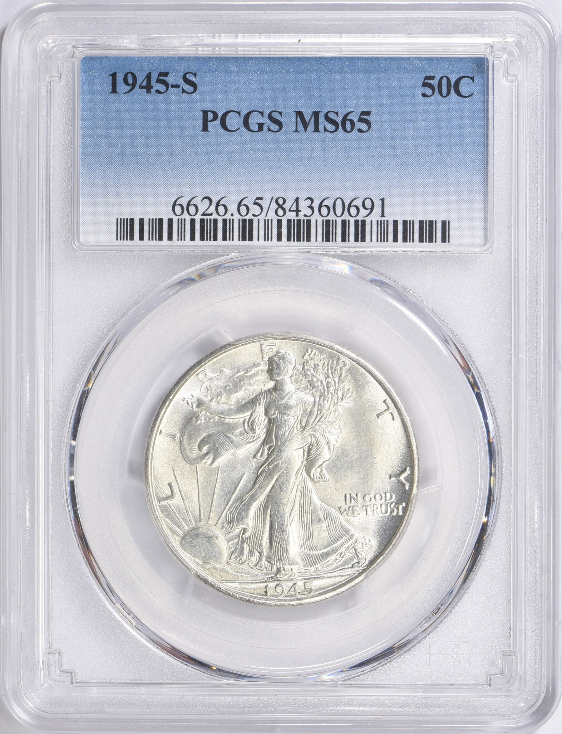 1945-S Walking Liberty Half Dollar PCGS MS-65 (Item 1707610) | GreatCollections Coin Auctions
