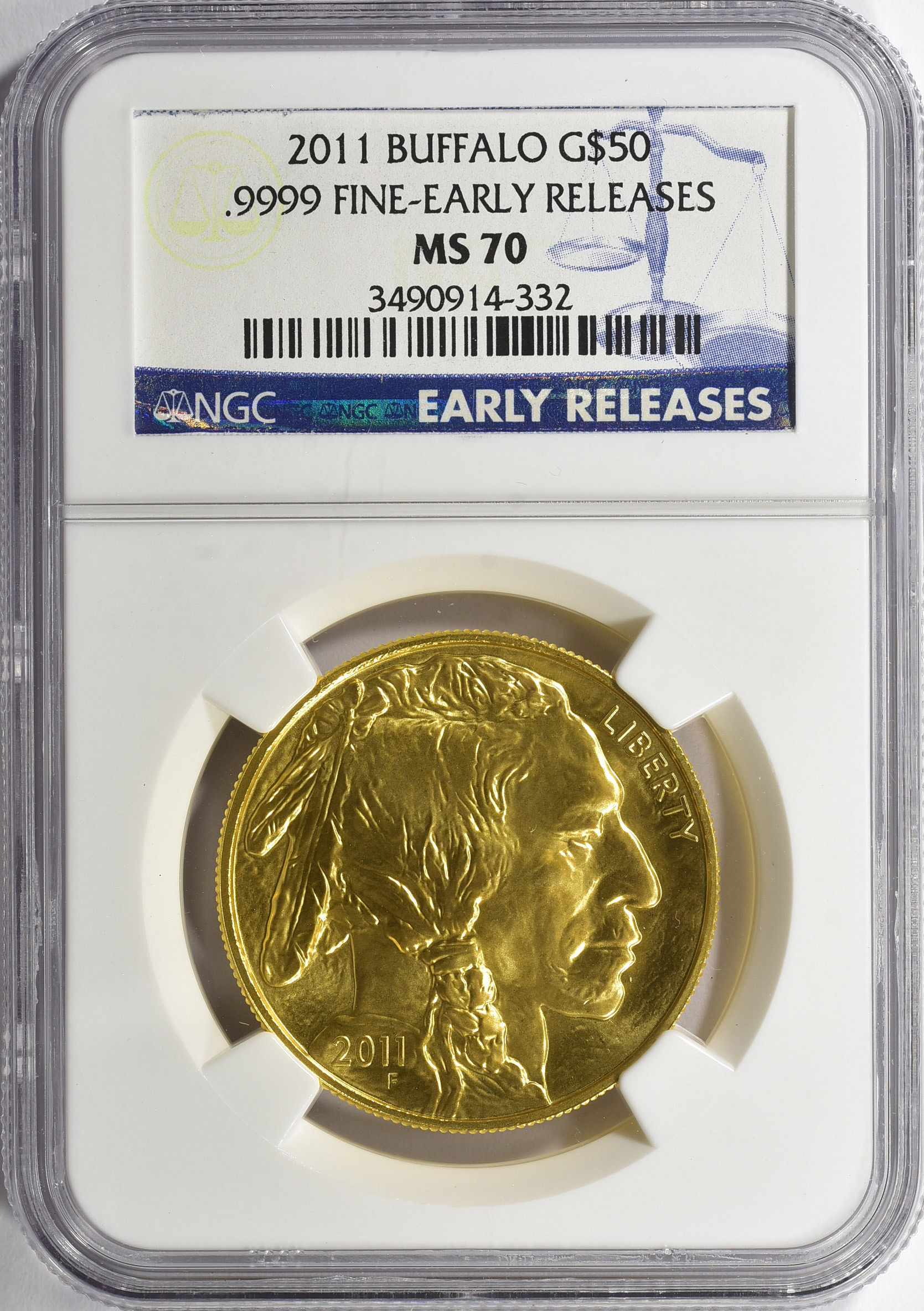 2011 $50 One-Ounce Gold American Buffalo Early Releases NGC MS-70 (Item 1707612 ...