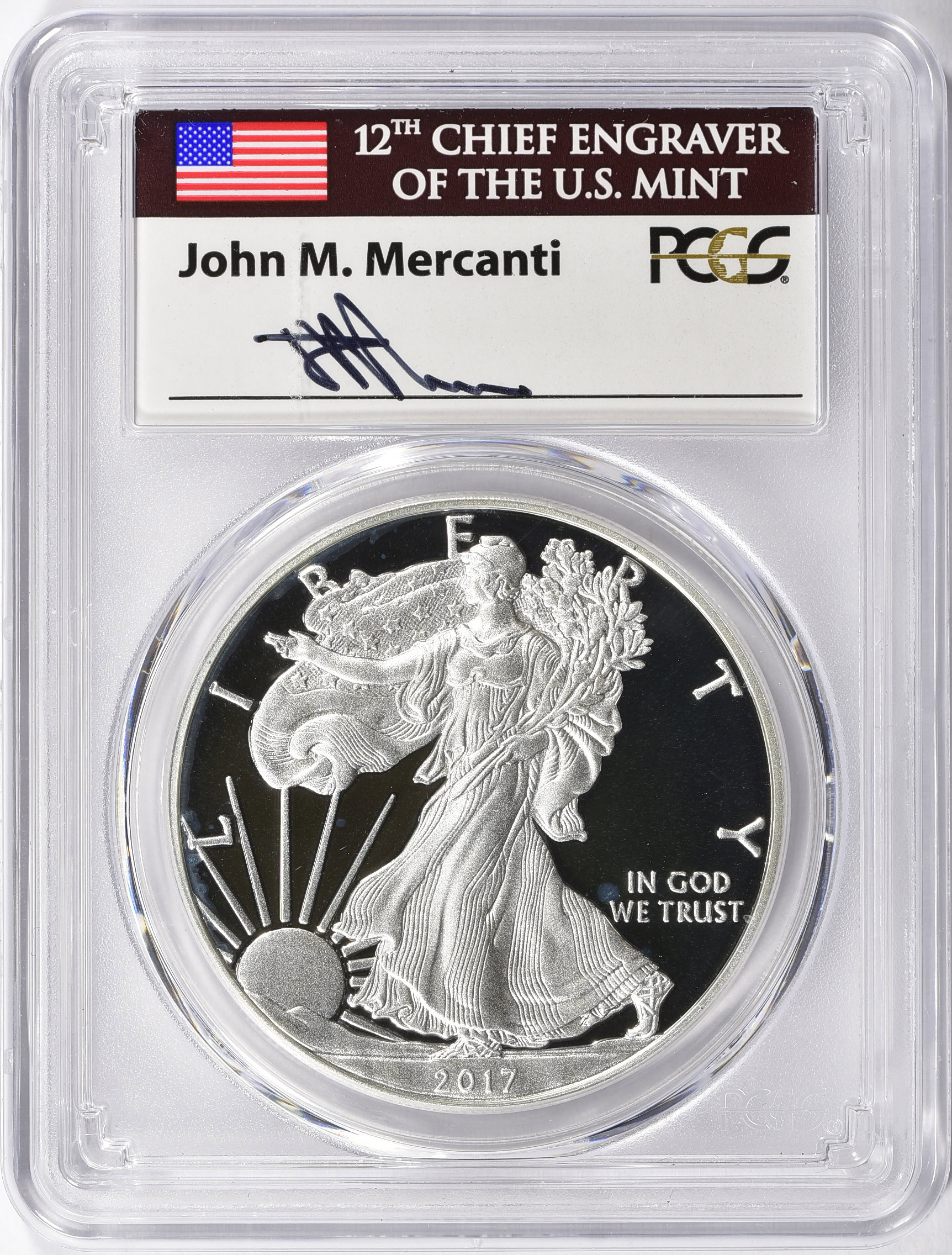 2017-S $1 Silver Eagle (From the Congratulations Set) First Day of Issue PCGS Proof-70 DCAM ...