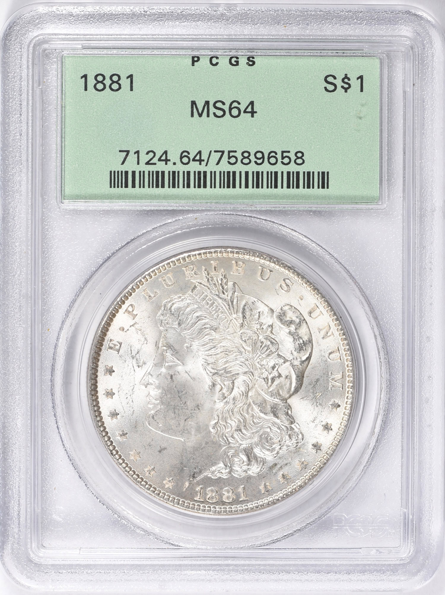 1881 Morgan Silver Dollar PCGS MS-64 OGH (Item 1707964) | GreatCollections Coin Auctions