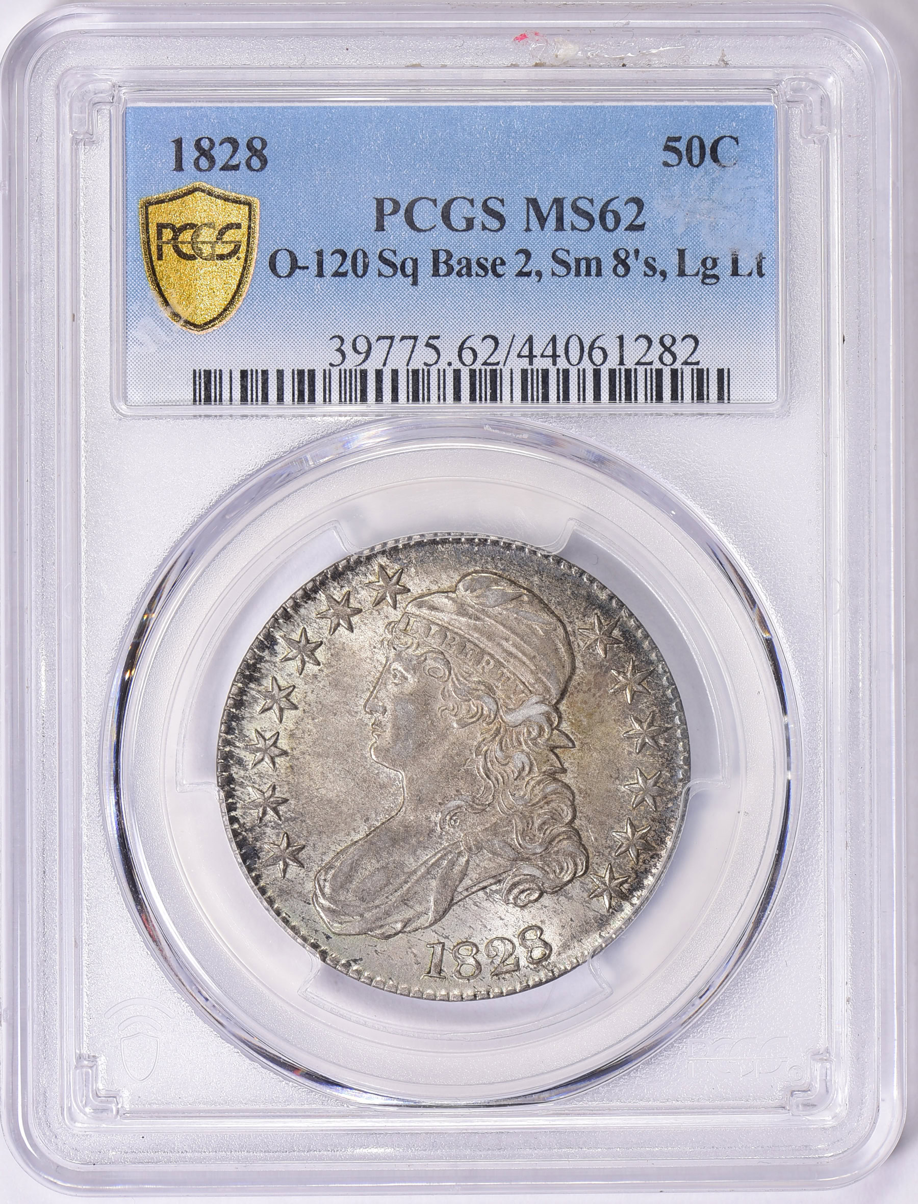 1828 Capped Bust Half Dollar Square Base 2, Small 8s, Large Letters Overton 120 PCGS MS-62 (Item ...