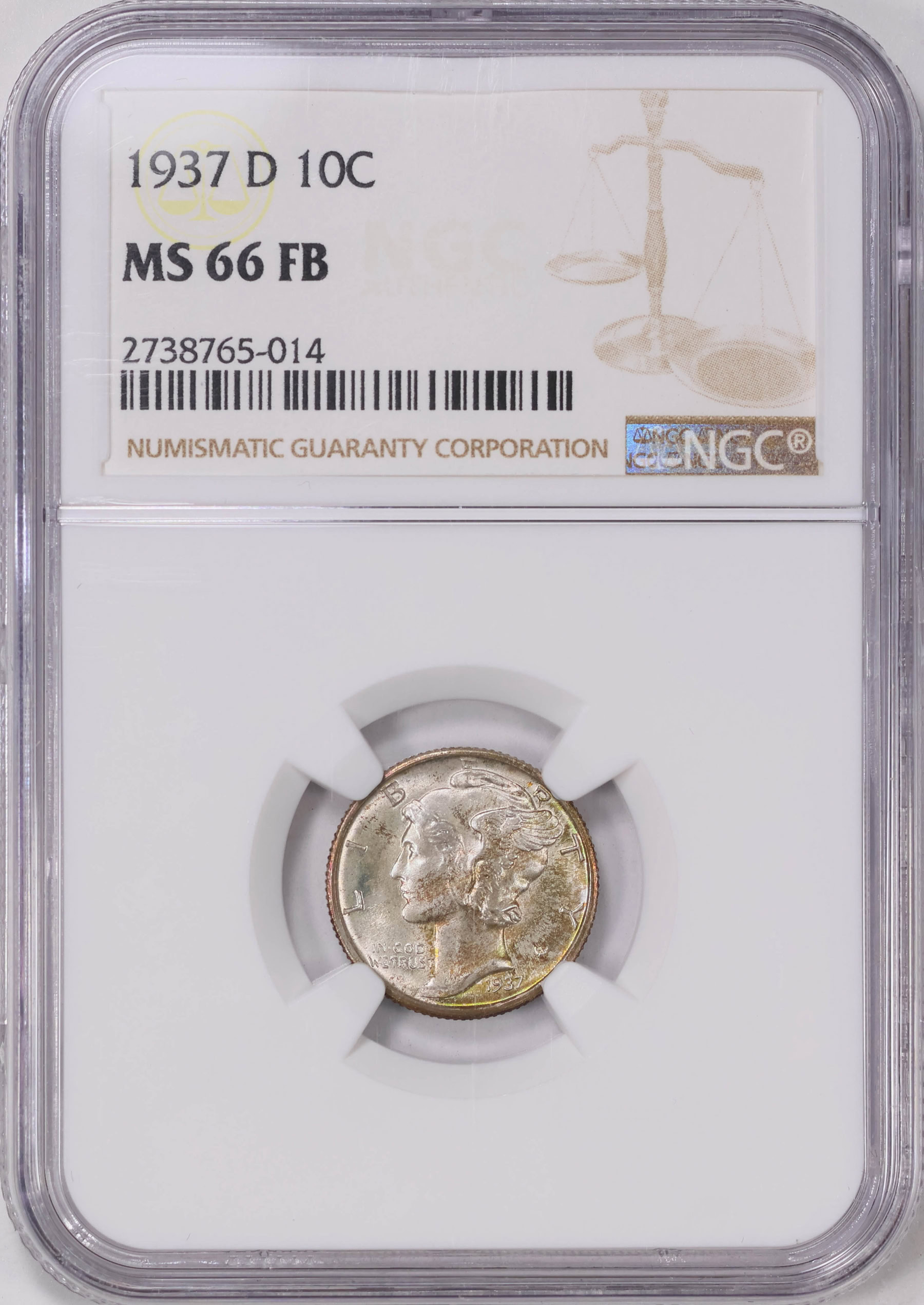 1937-D Mercury Dime NGC MS-66 FB (Item 1708204) | GreatCollections Coin Auctions
